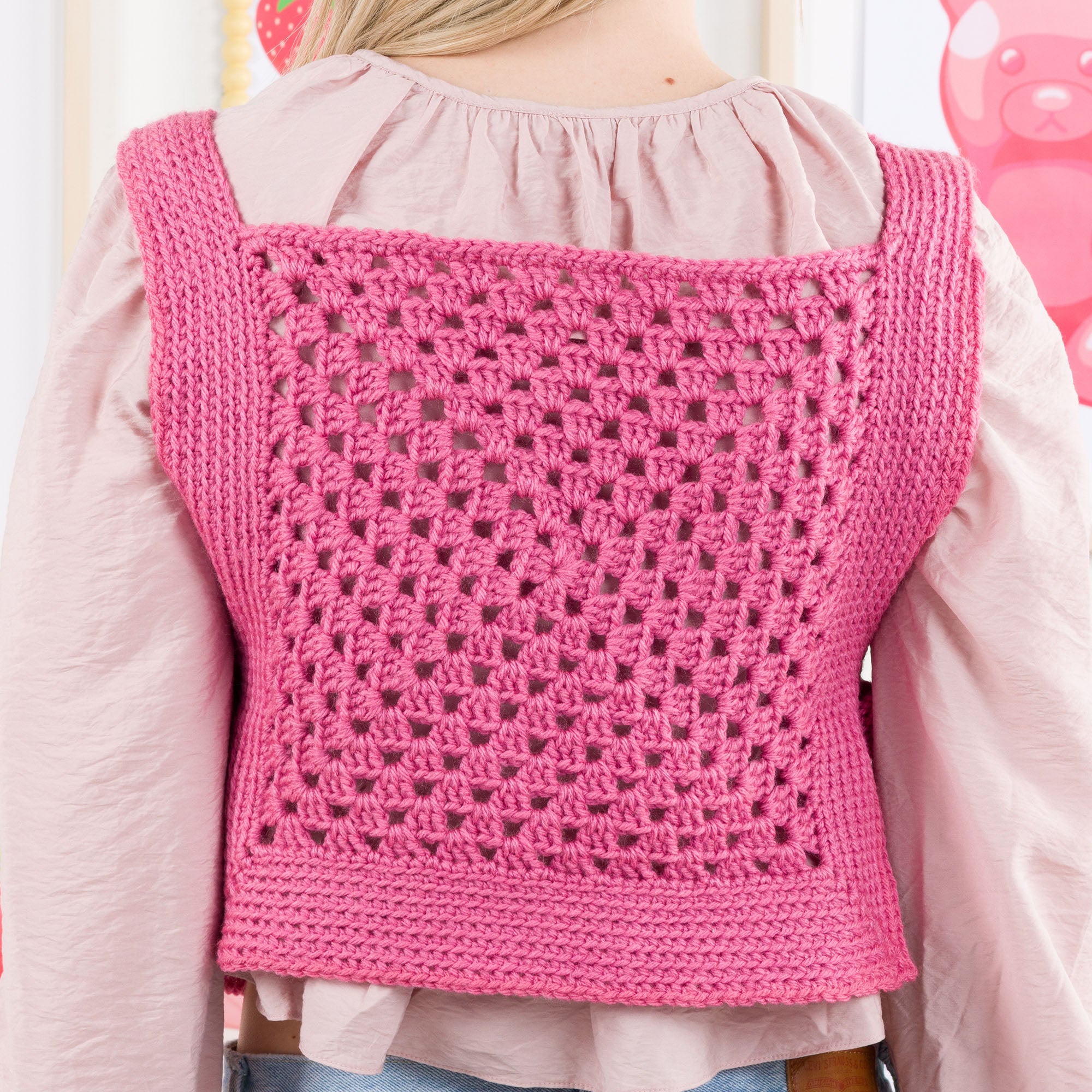 Free Easy Red Heart Sweet Berry Crochet Tabard Vest Pattern ...