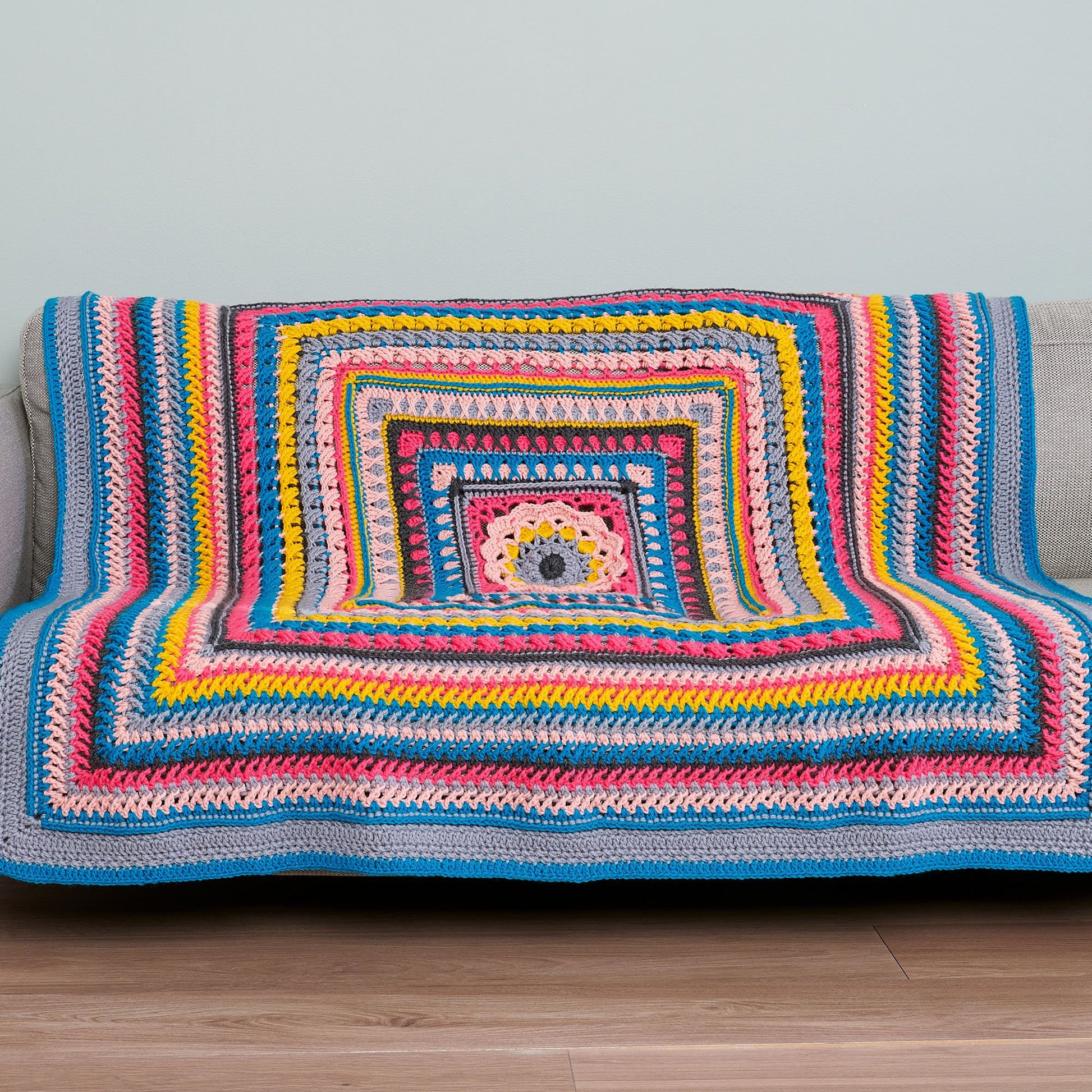 Free Red Heart Study of Determination Afghan Crochet Pattern | Yarnspirations