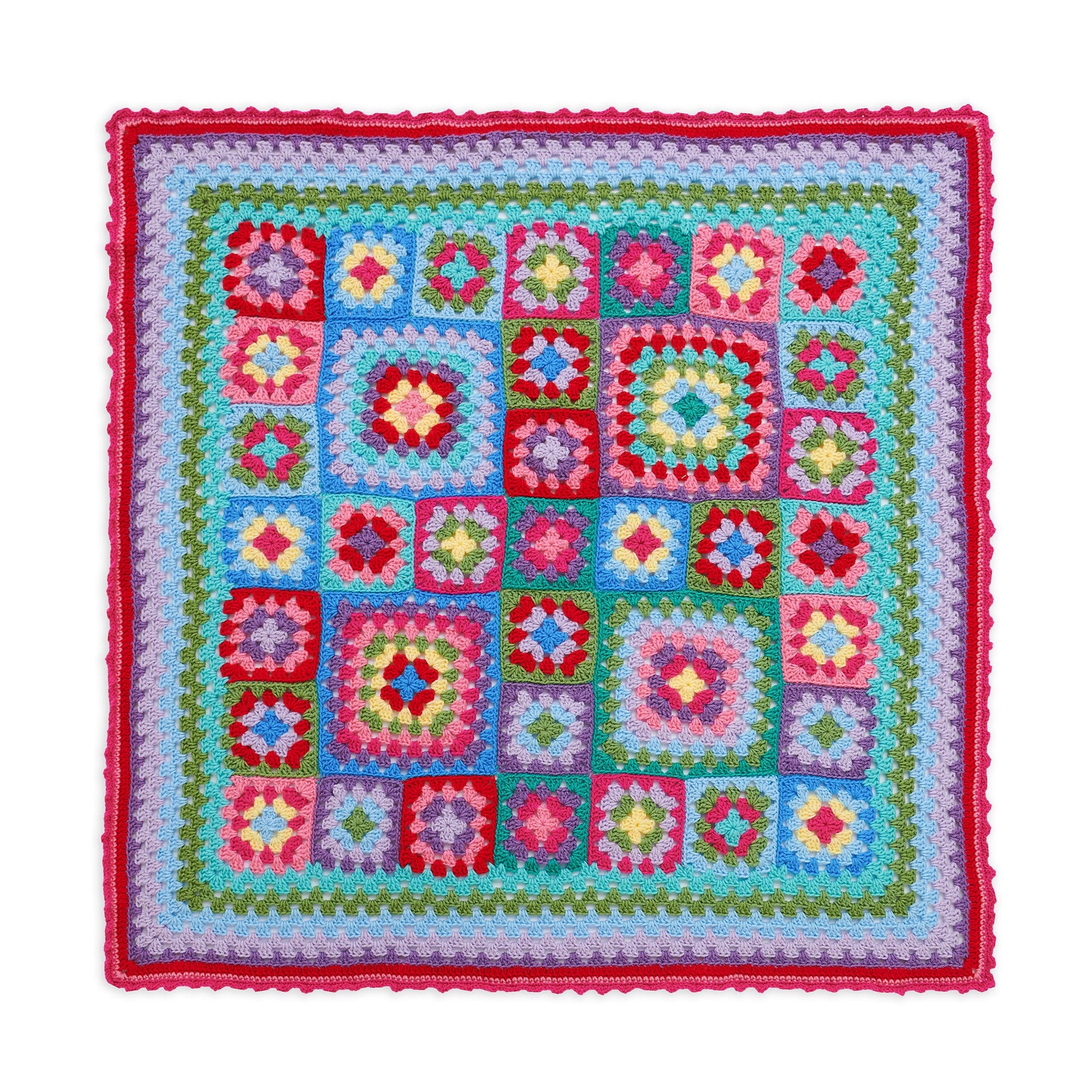 Free Easy Red Heart Bright Granny Throw Crochet Pattern | Yarnspirations