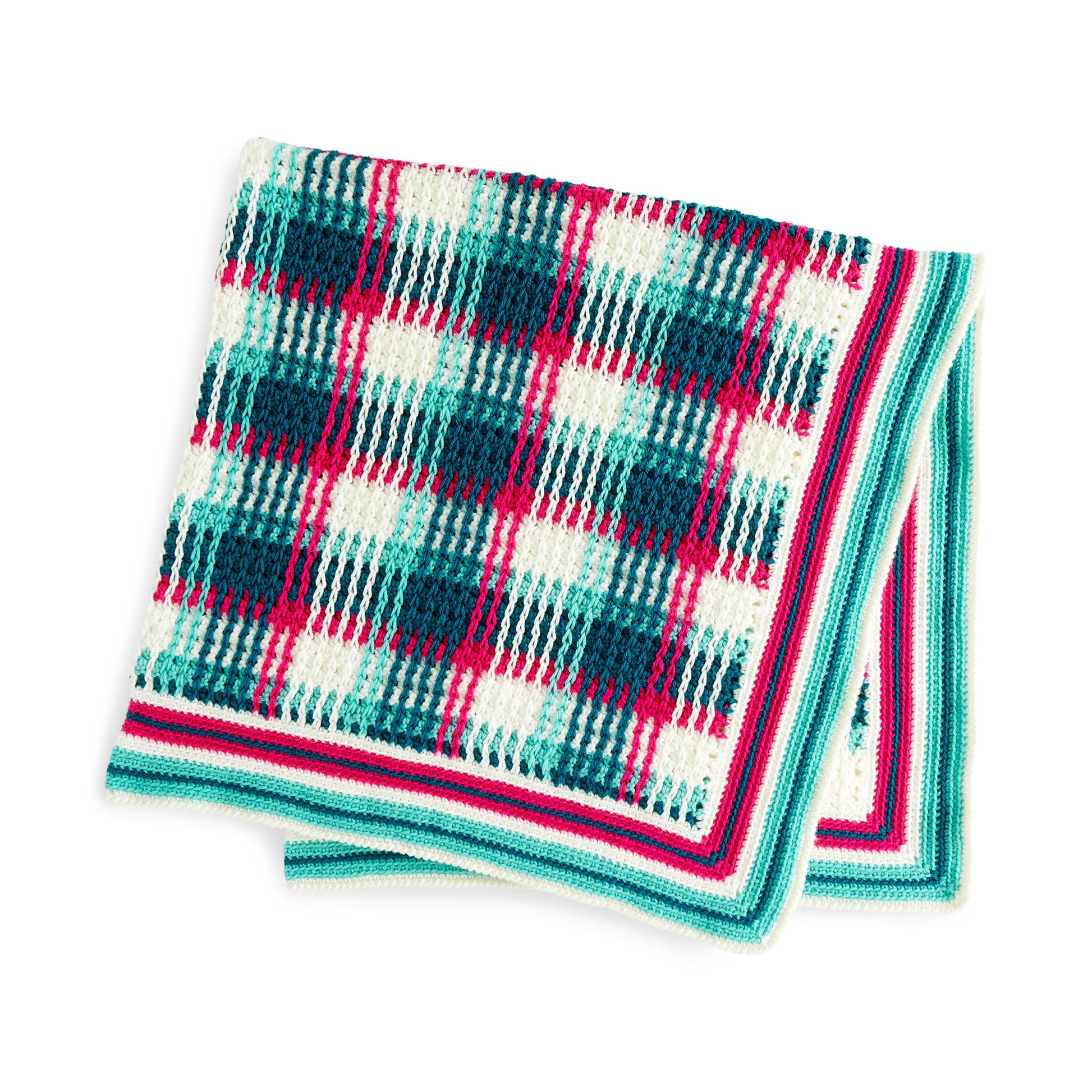 Free Easy Red Heart Plaid Blanket Crochet Pattern | Yarnspirations