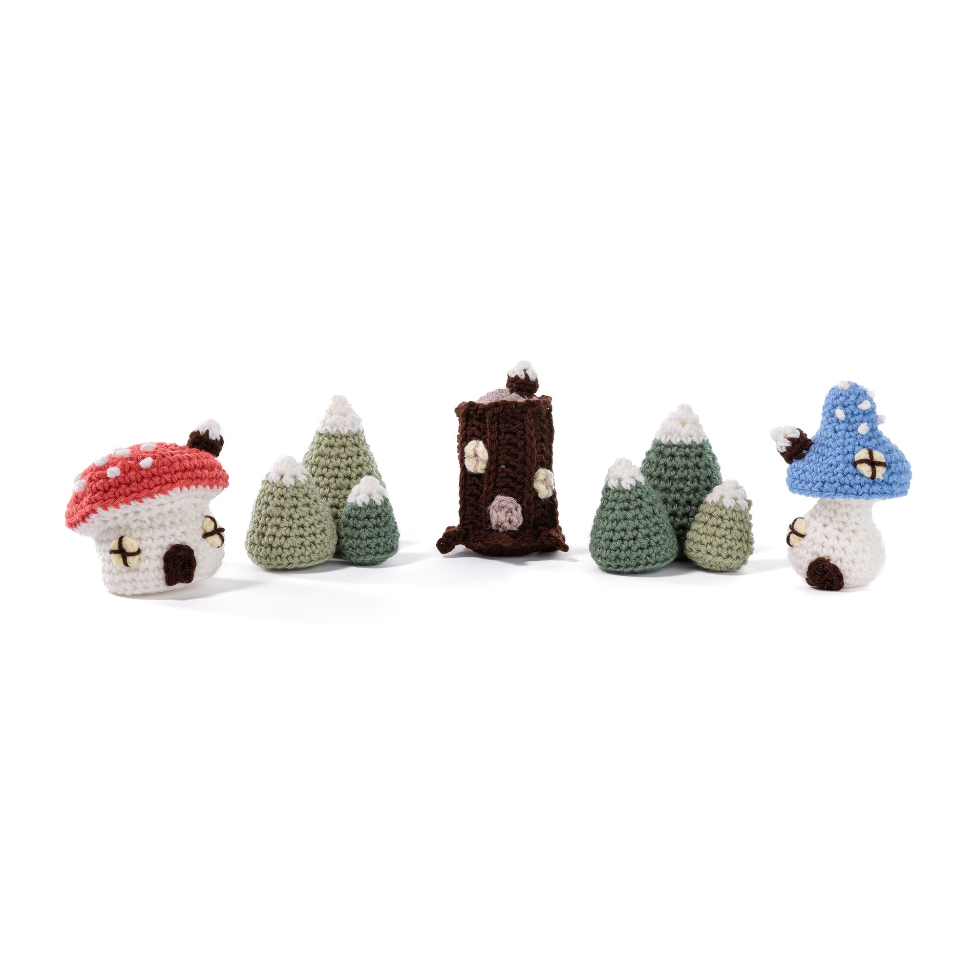 Free Intermediate Red Heart Toadstool Hollow Crochet Village Scene ...