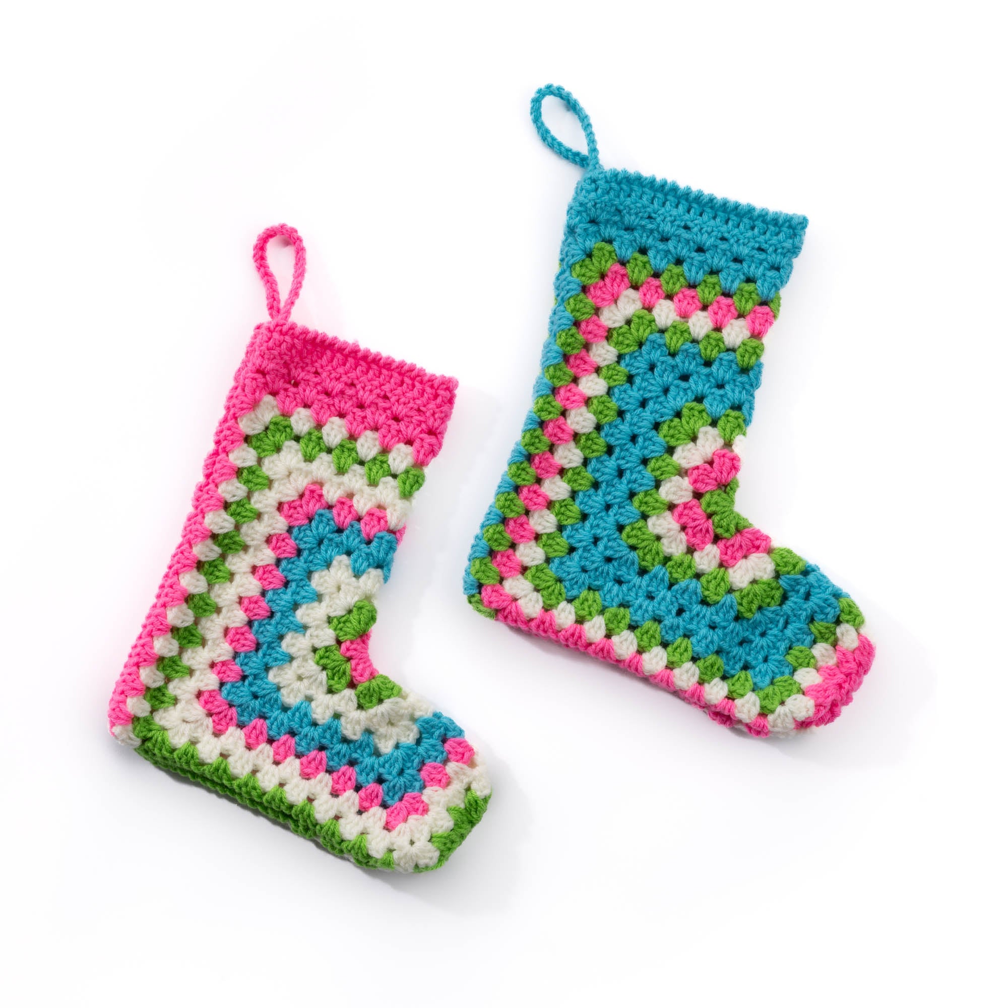 Free Easy Red Heart Crochet Hexi Christmas Stocking Pattern ...