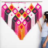Free Easy Red Heart Flower Power Crochet Wall Hanging Pattern ...
