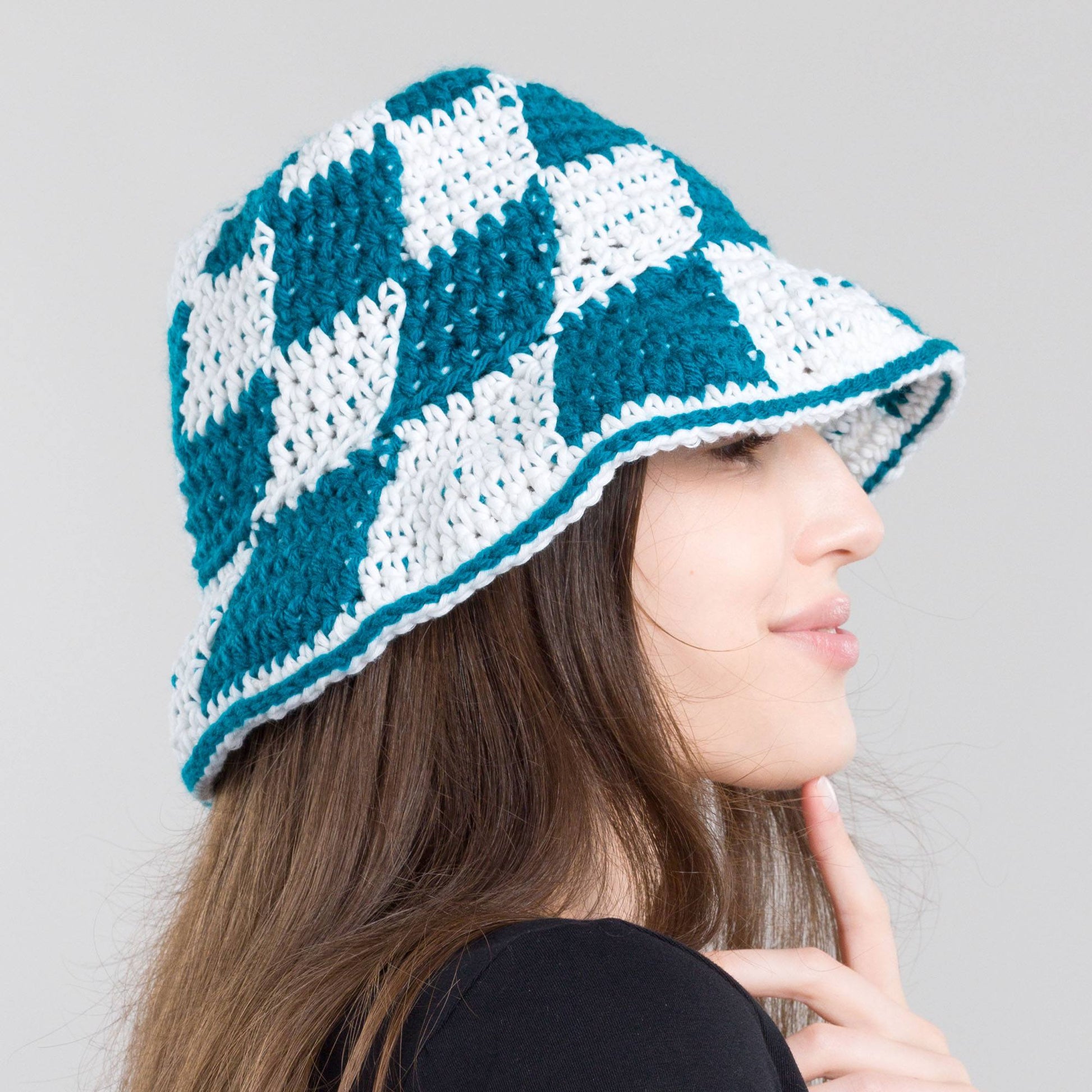 Free Easy Red Heart Crochet Glow-y Checkerboard Hat Pattern ...