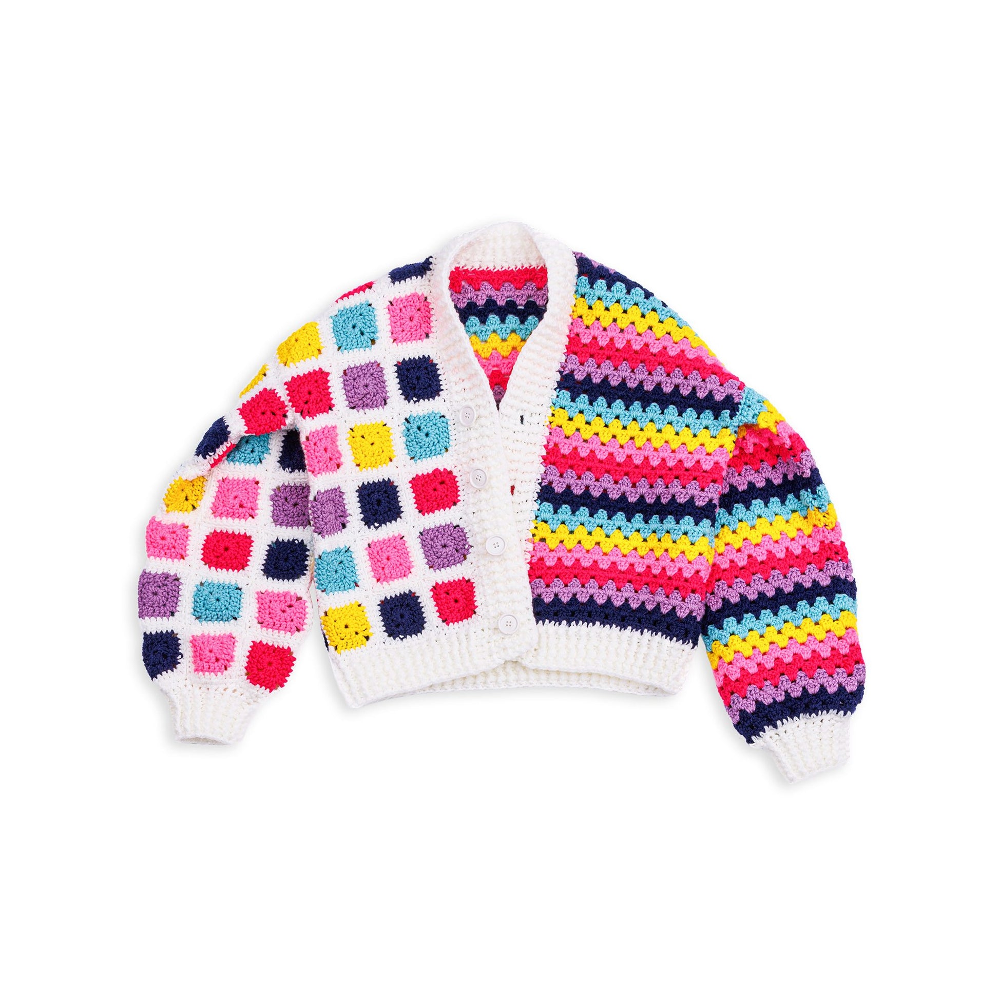 Free Red Heart on the Bright Side Crochet Cardigan Pattern | Yarnspirations