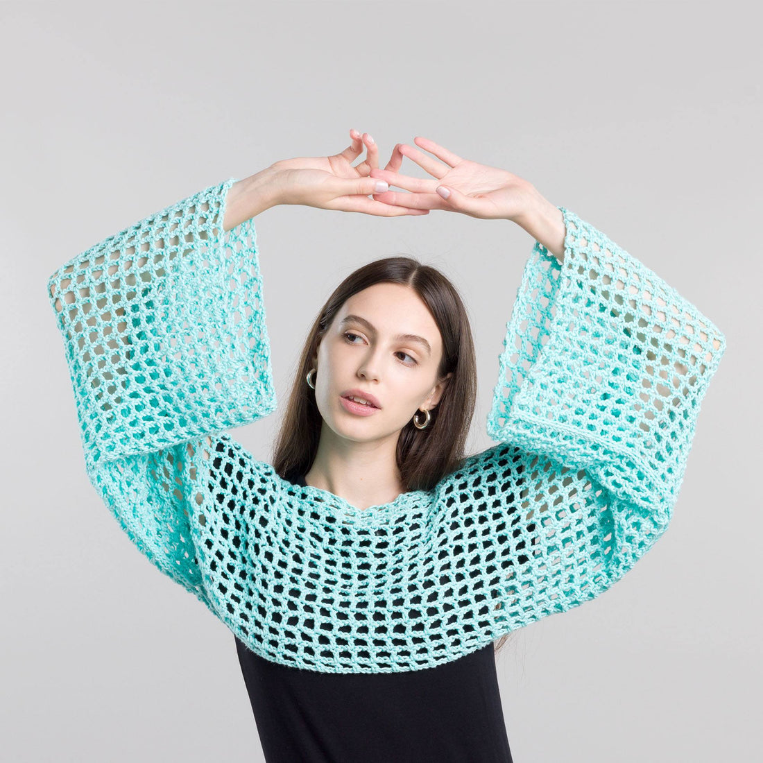 Free Beginner Red Heart Crochet Lumina Mesh Sleeves Pattern ...