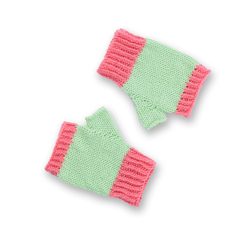 Free Easy Red Heart Radiant Ribbed Knit Fingerless Mittens Pattern ...