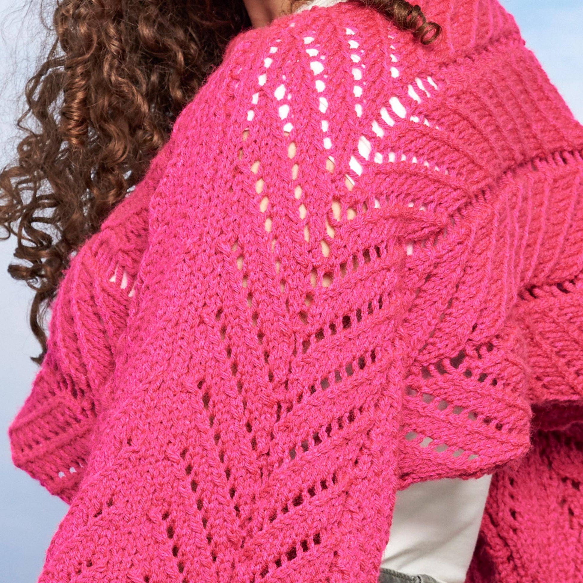 Free Easy Red Heart Sunray Panels Knit Shrug Pattern | Yarnspirations