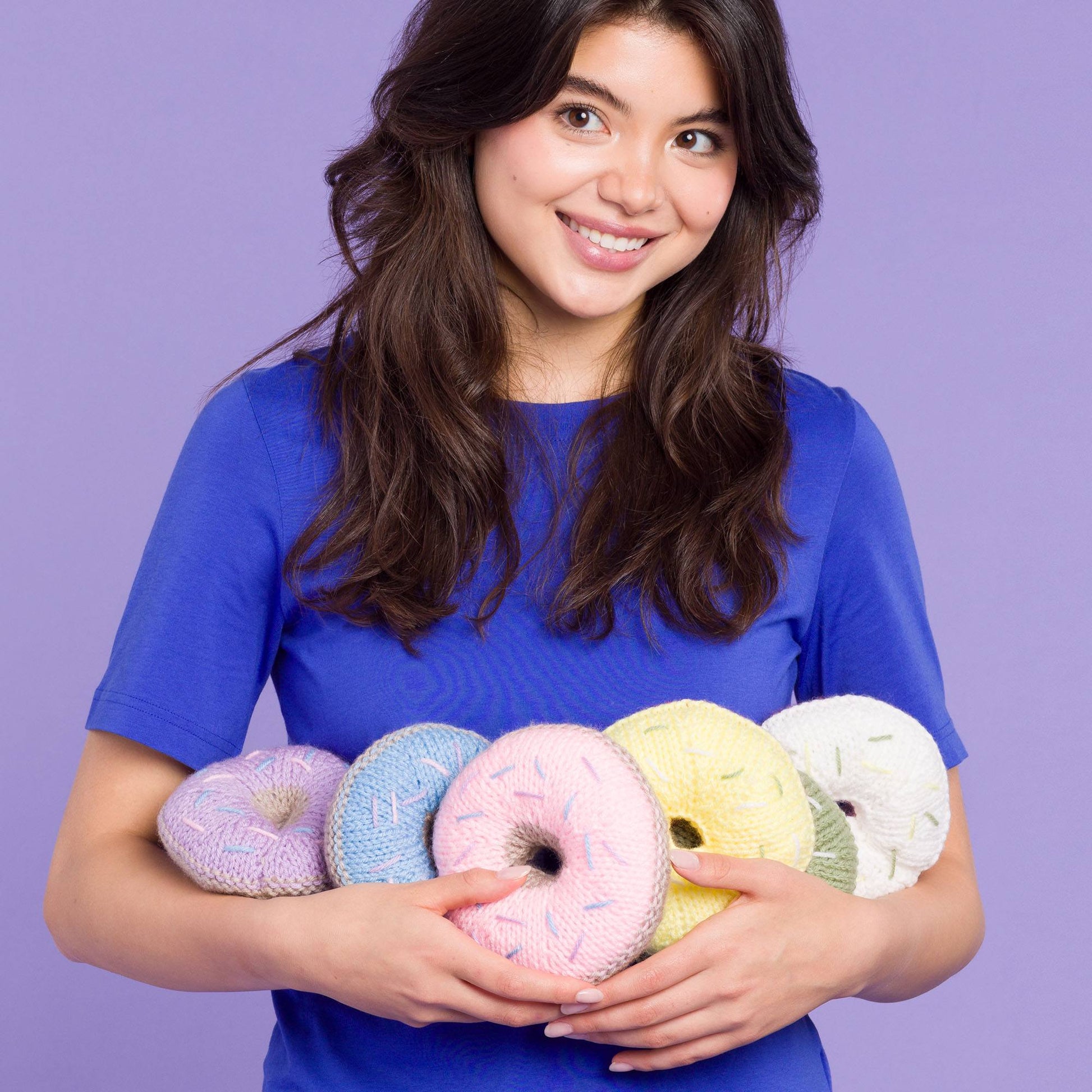 Free Easy Red Heart Pastel Knit Donuts Pattern | Yarnspirations
