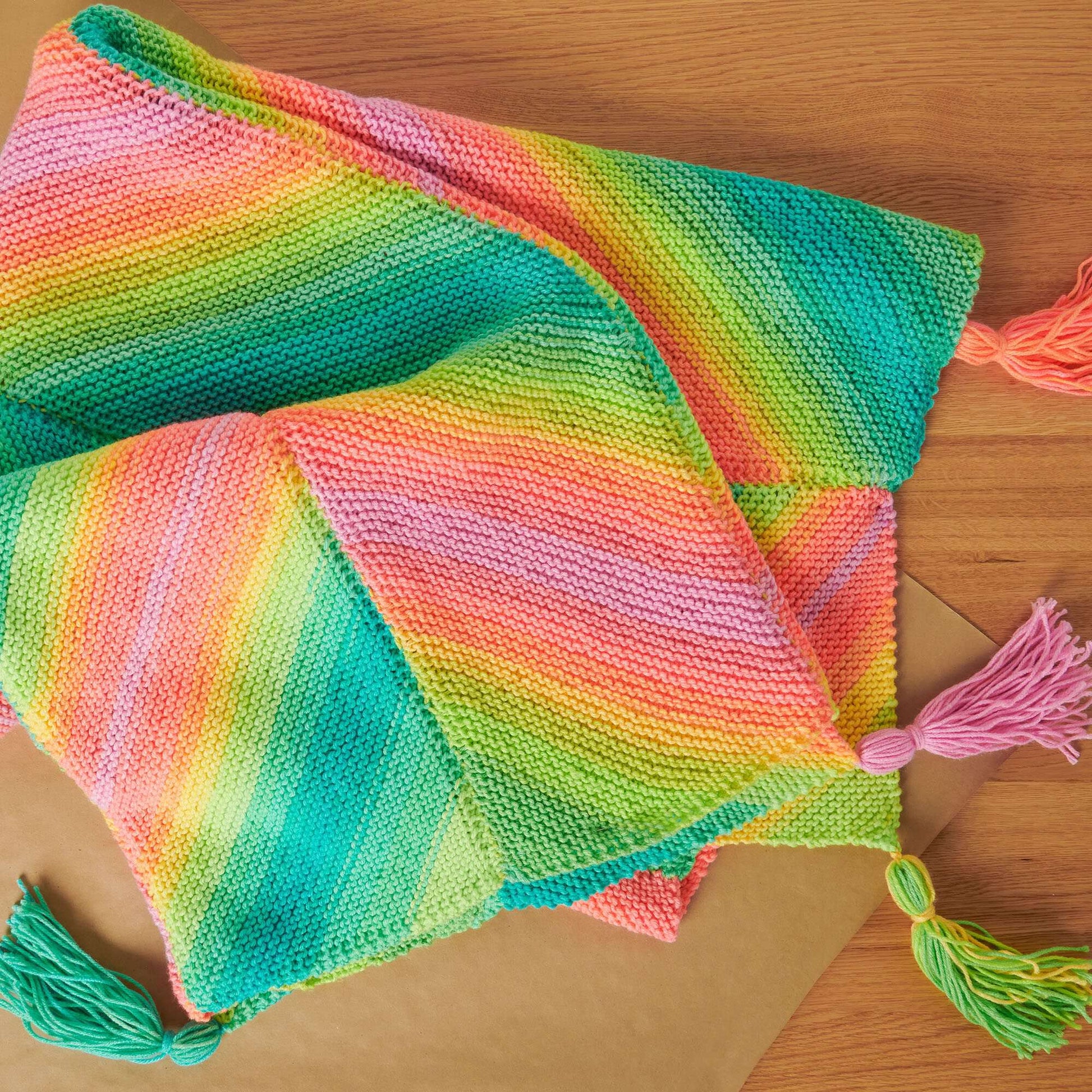 Free Beginner Red Heart Bias Panels Blanket Knitting Pattern ...