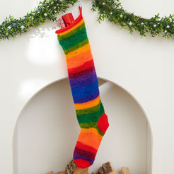 Free Easy Red Heart Stripy Stocking Knitting Pattern | Yarnspirations