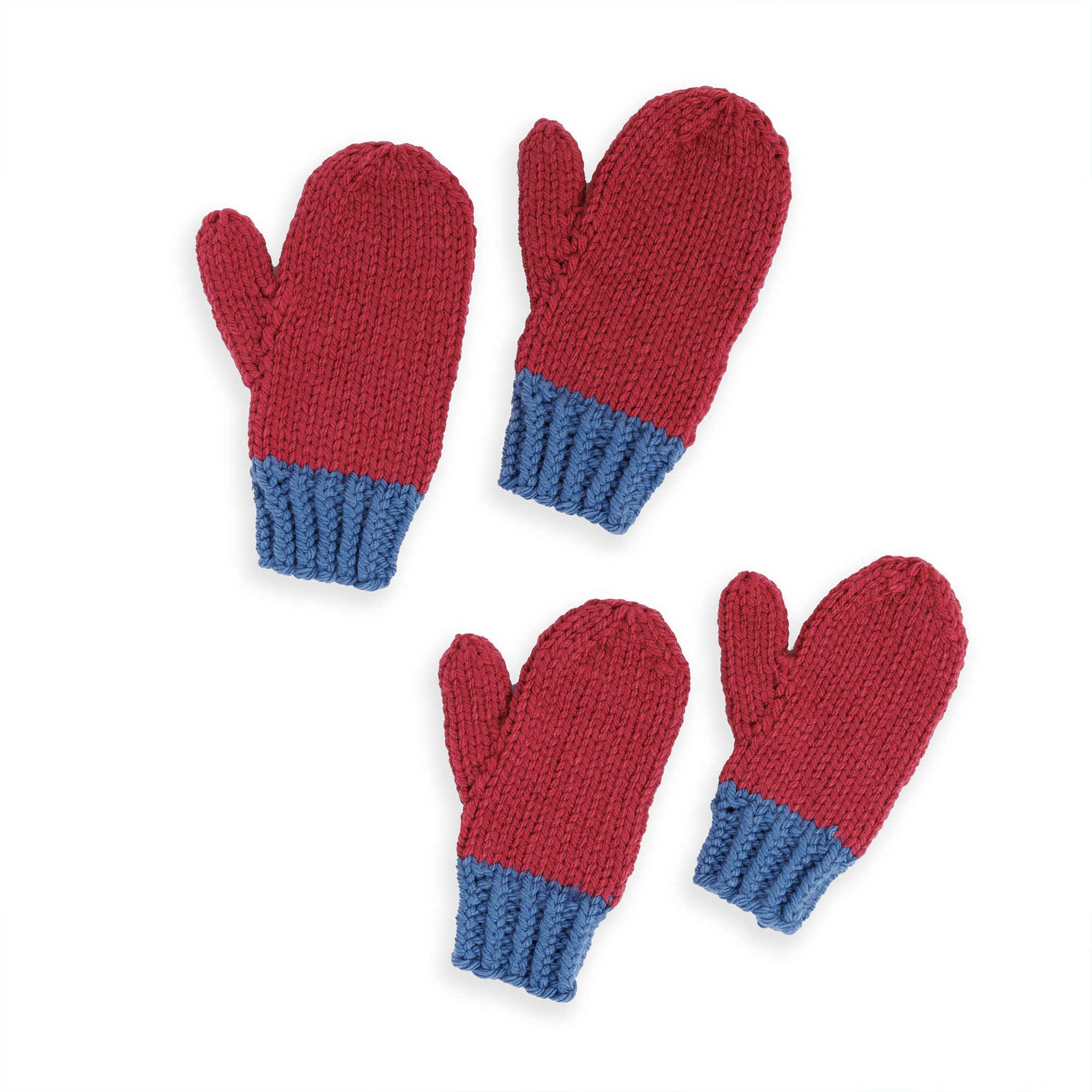 Free Easy Red Heart Knit Bold Mittens Pattern | Yarnspirations
