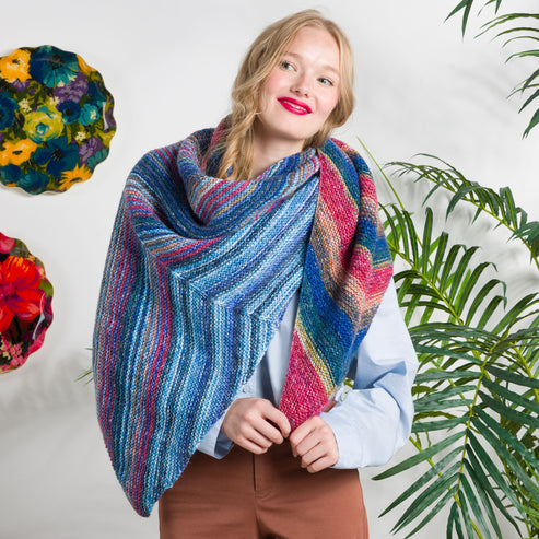 Free Intermediate Red Heart Perfect Fade Knit Shawl Pattern ...