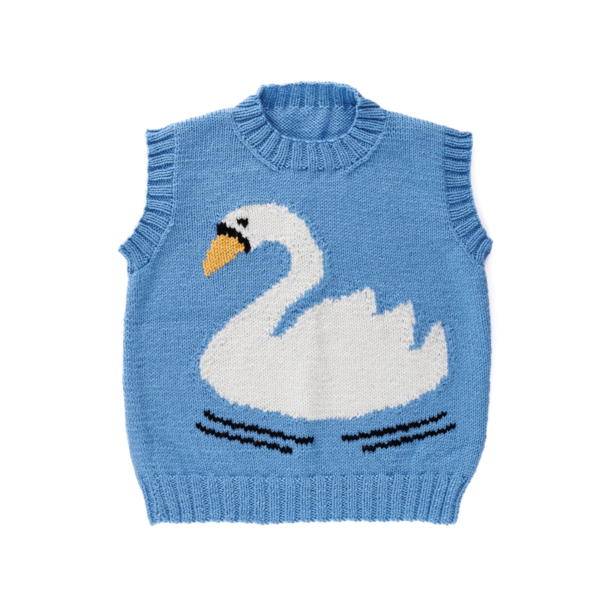 Free Intermediate Red Heart Knit Intarsia Swan Vest Pattern ...