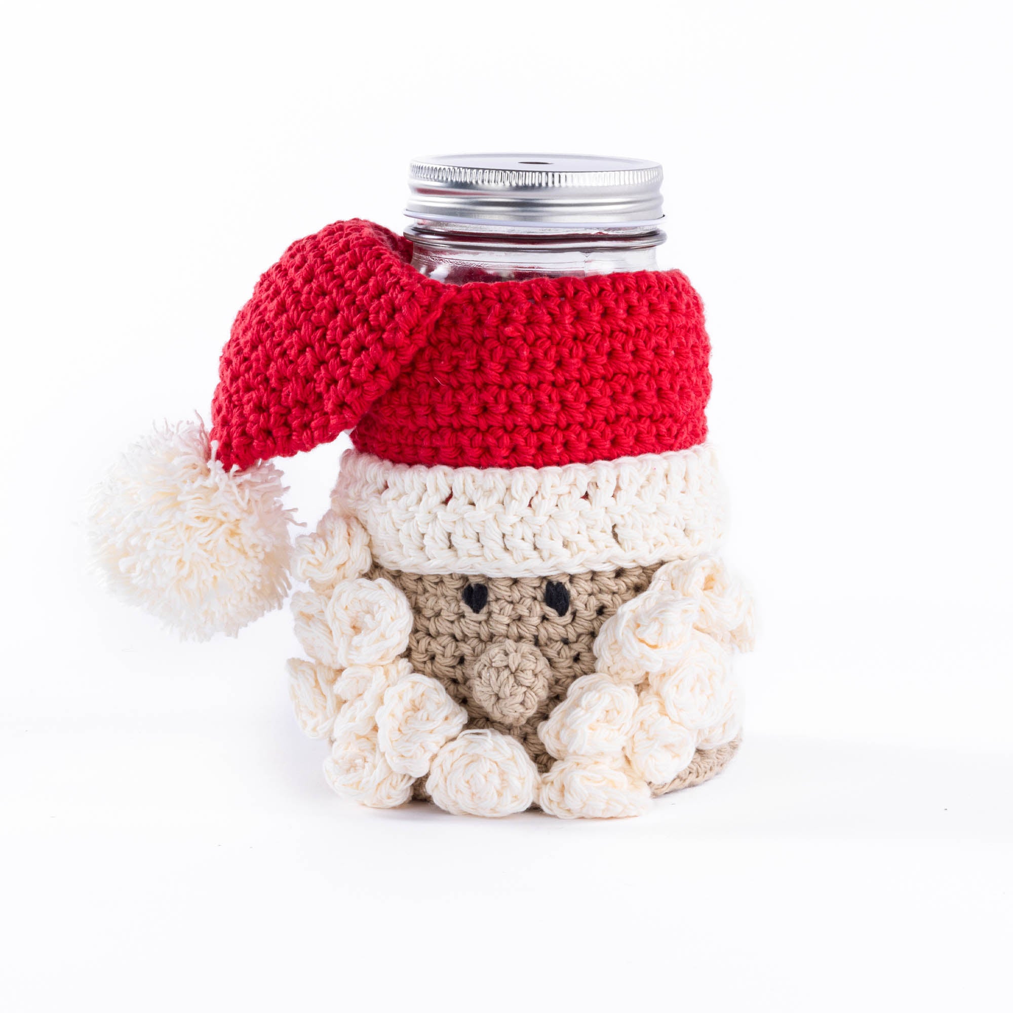 Free Easy Lily Santa Claus Candy Jar Cozy Pattern | Yarnspirations