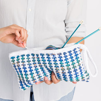 Free Easy Lily Tweed Stitch Knit Project Bag Pattern | Yarnspirations
