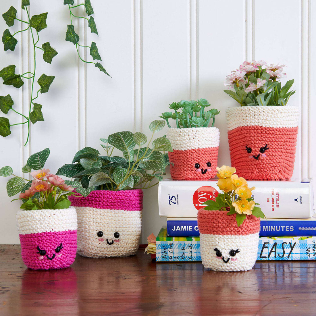 Lily Plant Pals Knit Pot Cozies | Yarnspirations