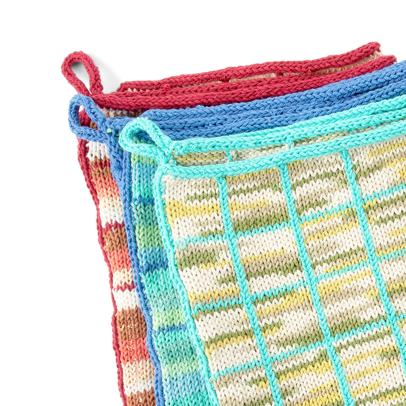 Free Easy Lily Plaid Corners Kitchen Towel Knitting Pattern ...