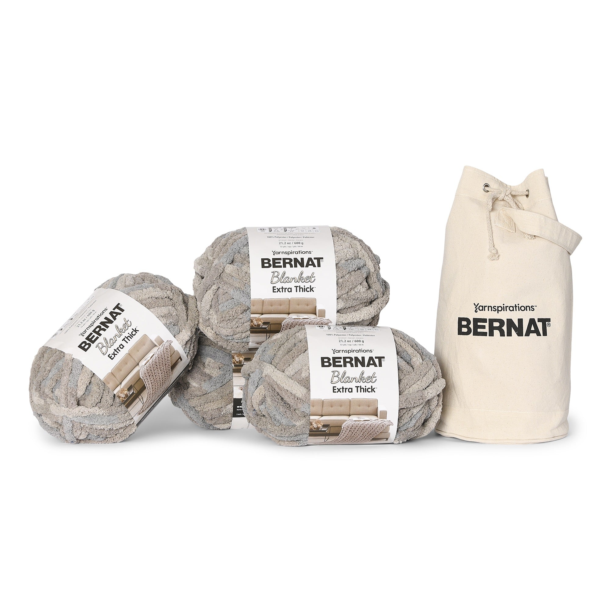 Bernat Blanket Extra Thick Value Pack with Canvas Bag | Yarnspirations