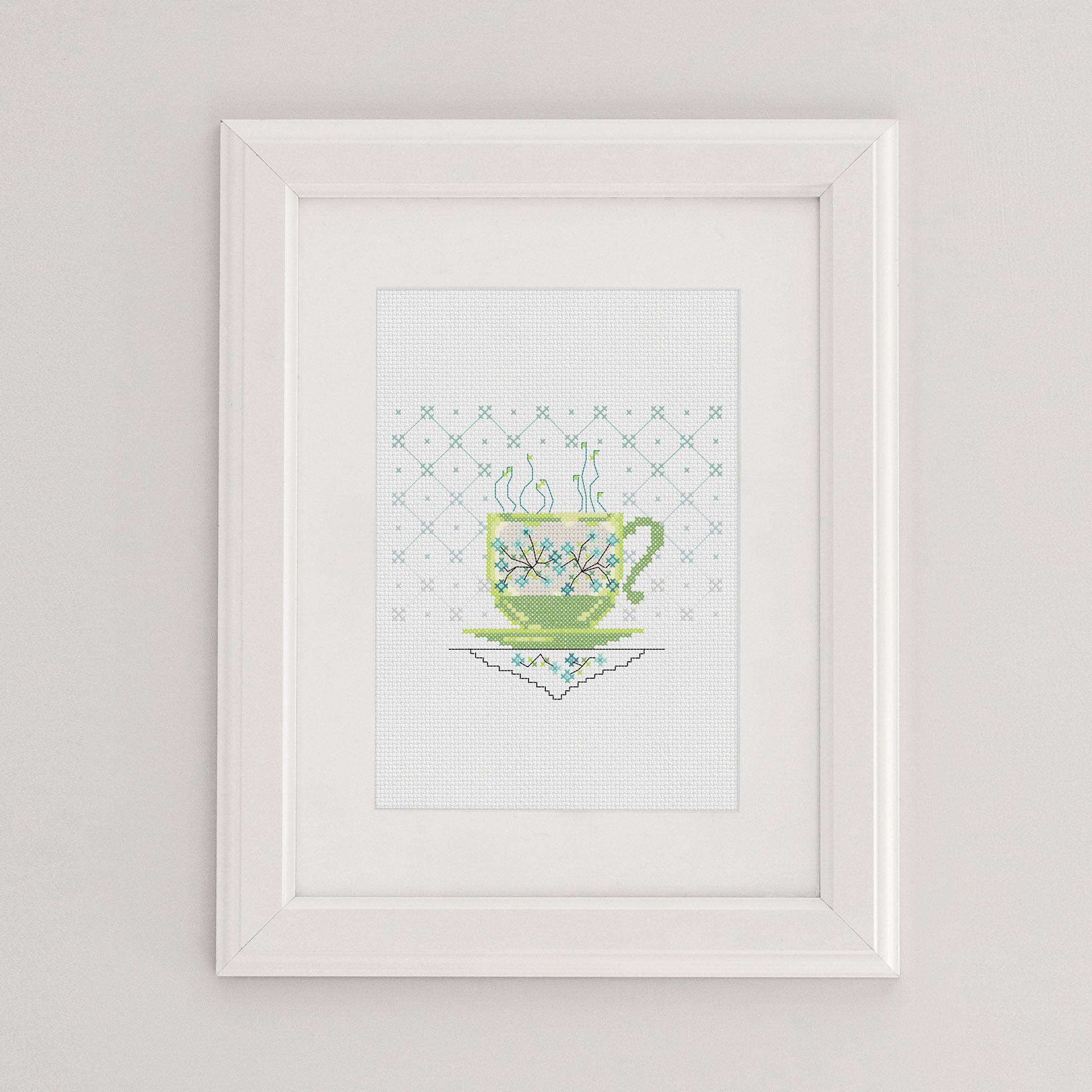 Free Anchor Cross Stitch Tea Cup Embroidery Pattern | Yarnspirations