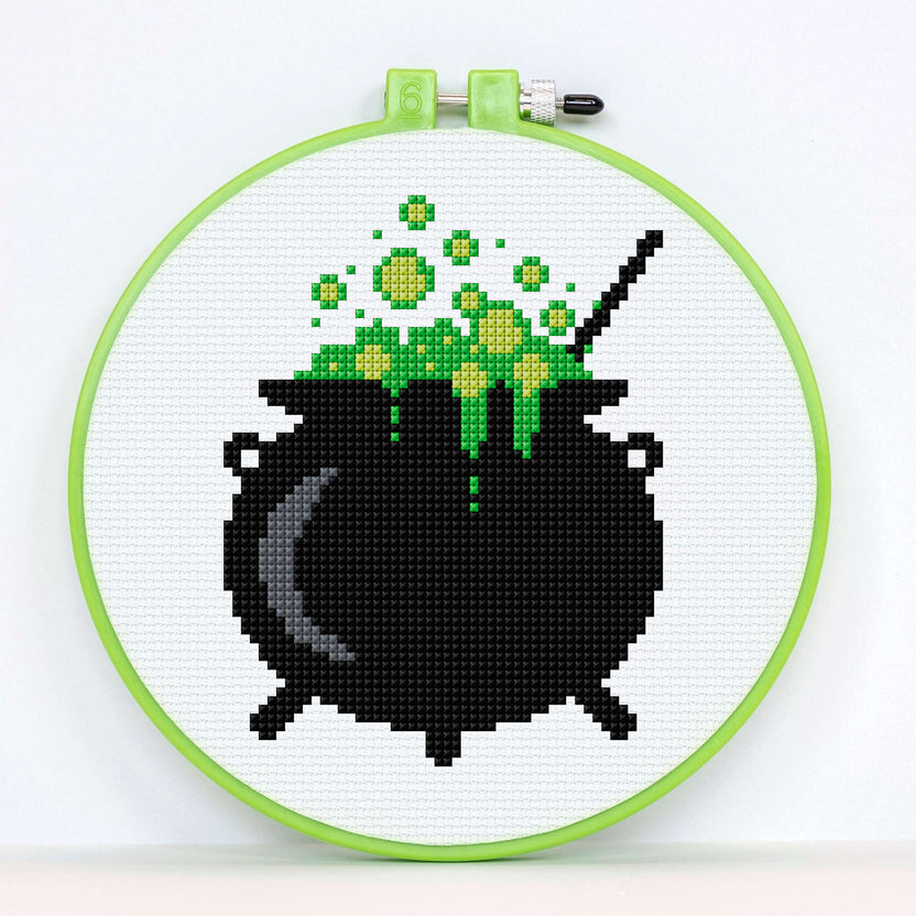 Free Easy Anchor Halloween Cauldron Cross Stitch Embroidery Pattern ...