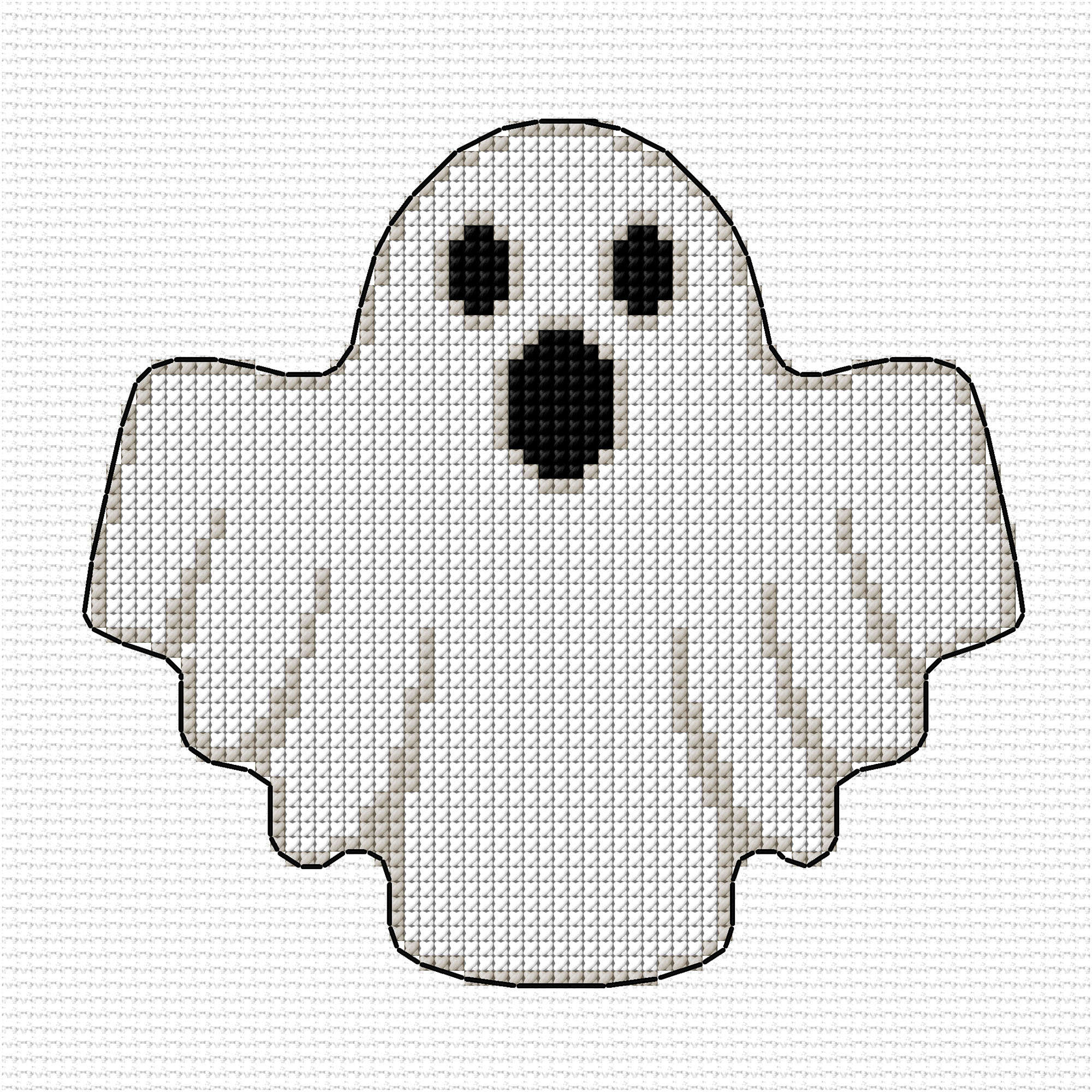 Free Easy Anchor Halloween Ghost Cross Stitch Embroidery Pattern ...