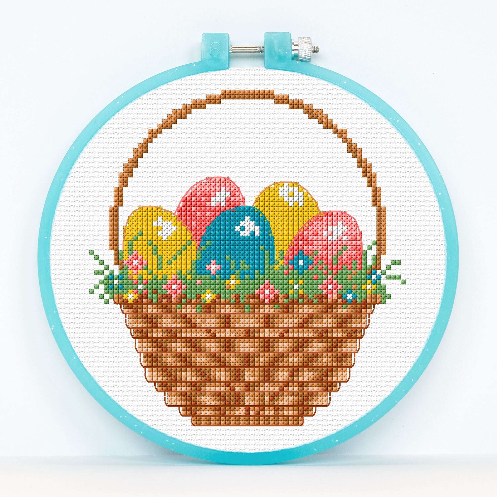 Free Easy Anchor Easter Basket Cross Stitch Design Embroidery Pattern | Yarnspirations
