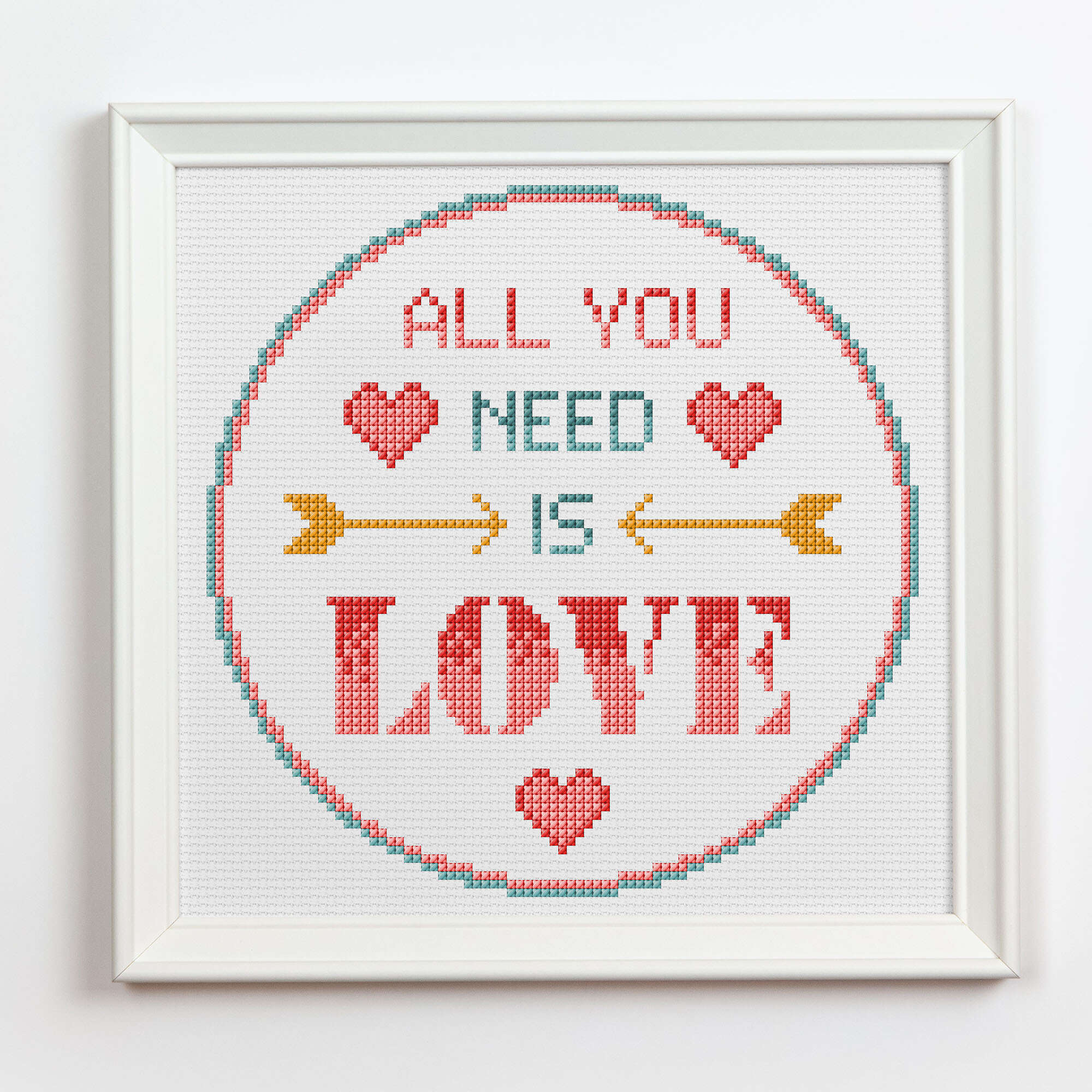 Free Easy Anchor All You Need Is Love Cross Stitch Design Embroidery ...