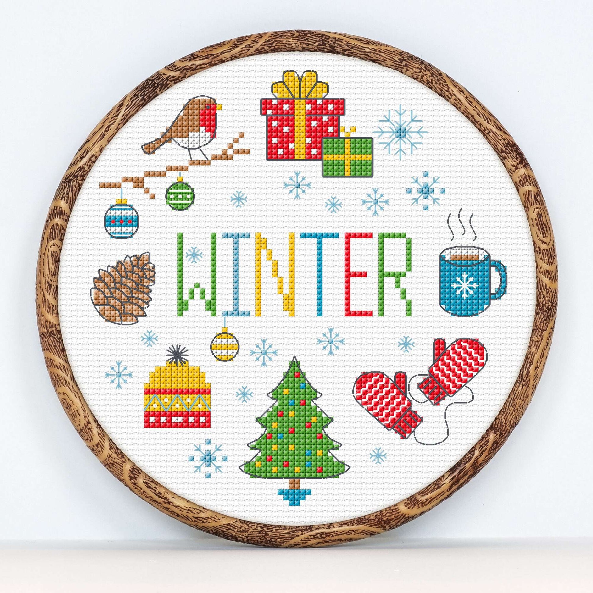 Free Easy Anchor Four Seasons - Winter Cross Stitch Design Embroidery ...
