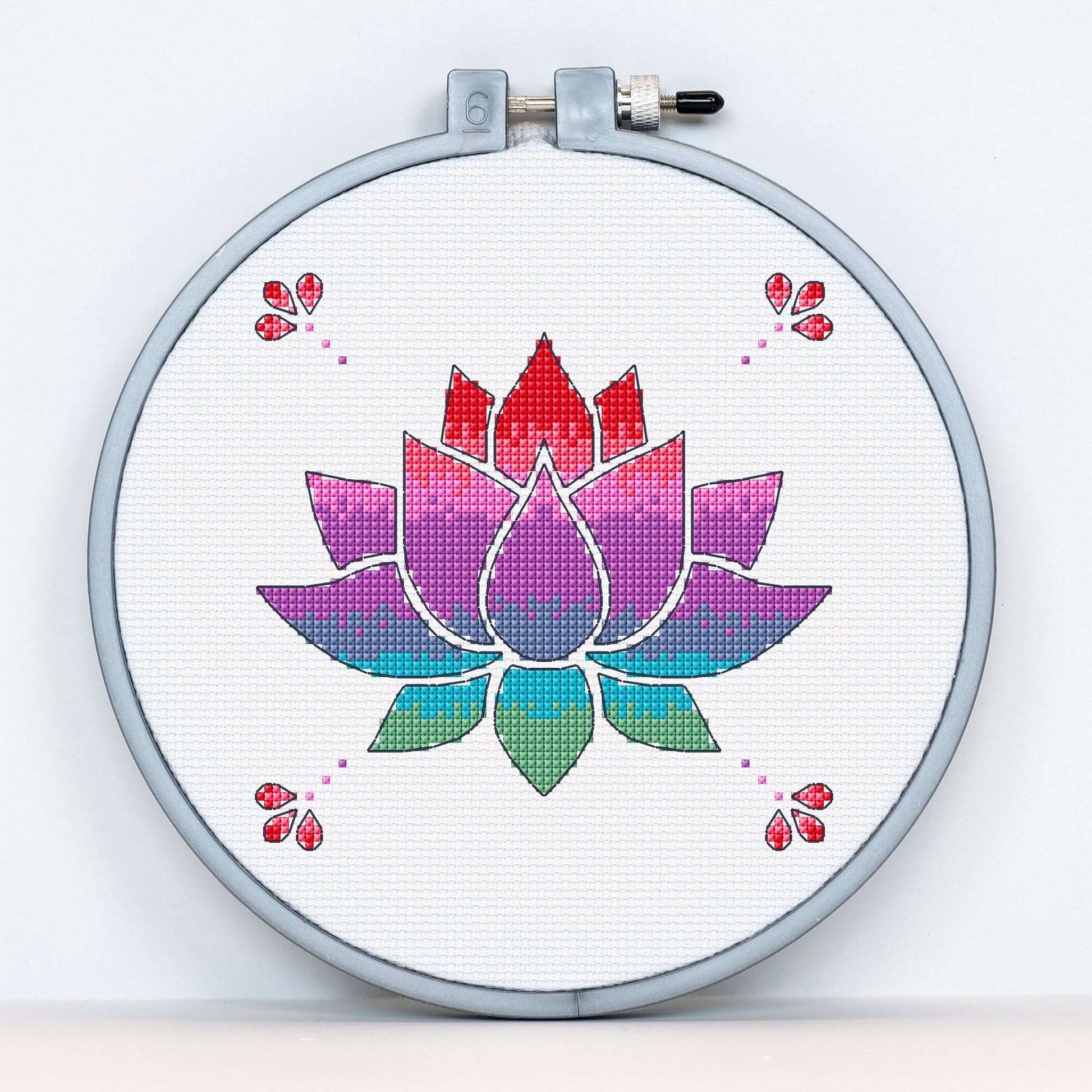 Free Easy Anchor Lotus Flower Cross Stitch Design Embroidery Pattern ...