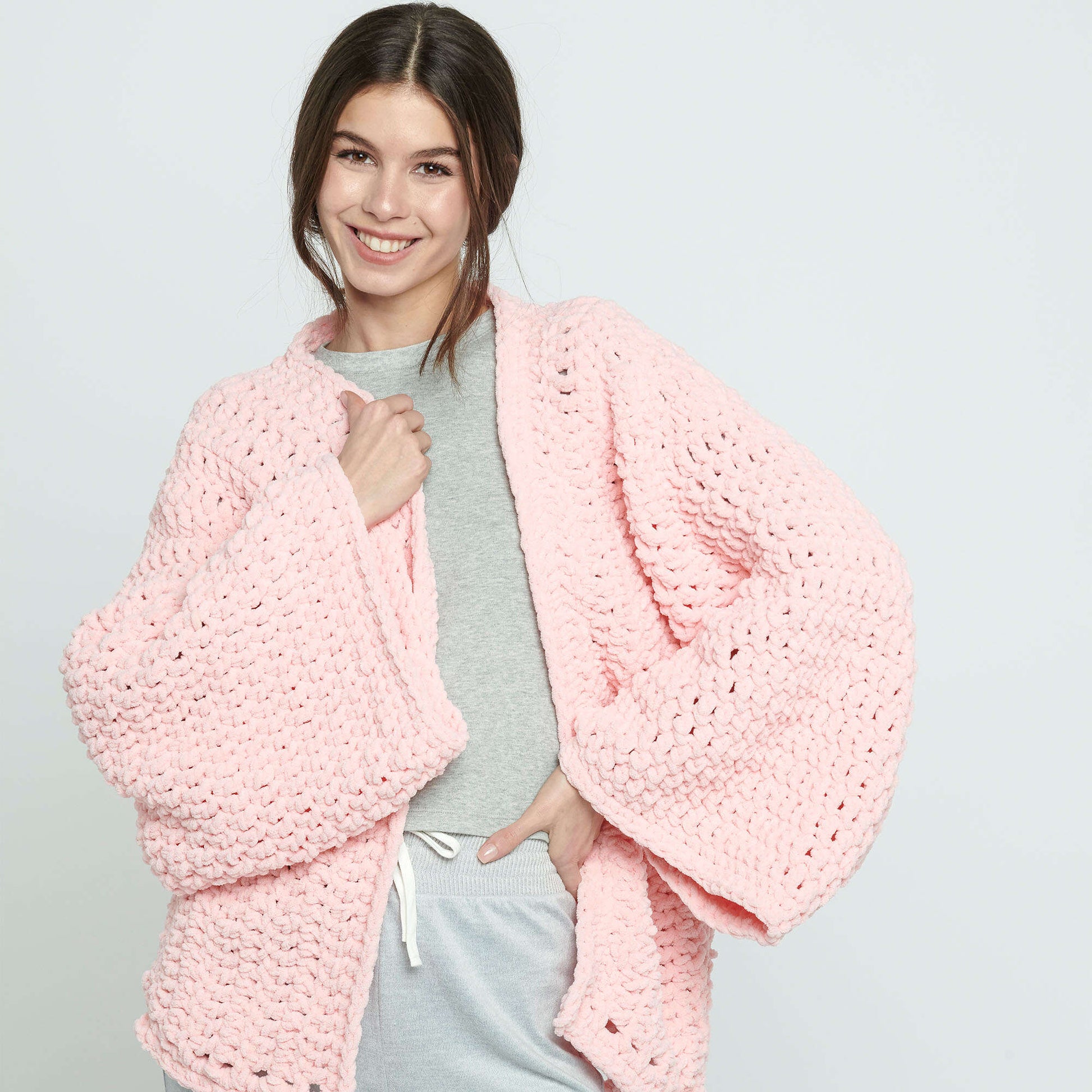 Free Beginner Bernat Cozy Oversized Cardigan Crochet Pattern ...