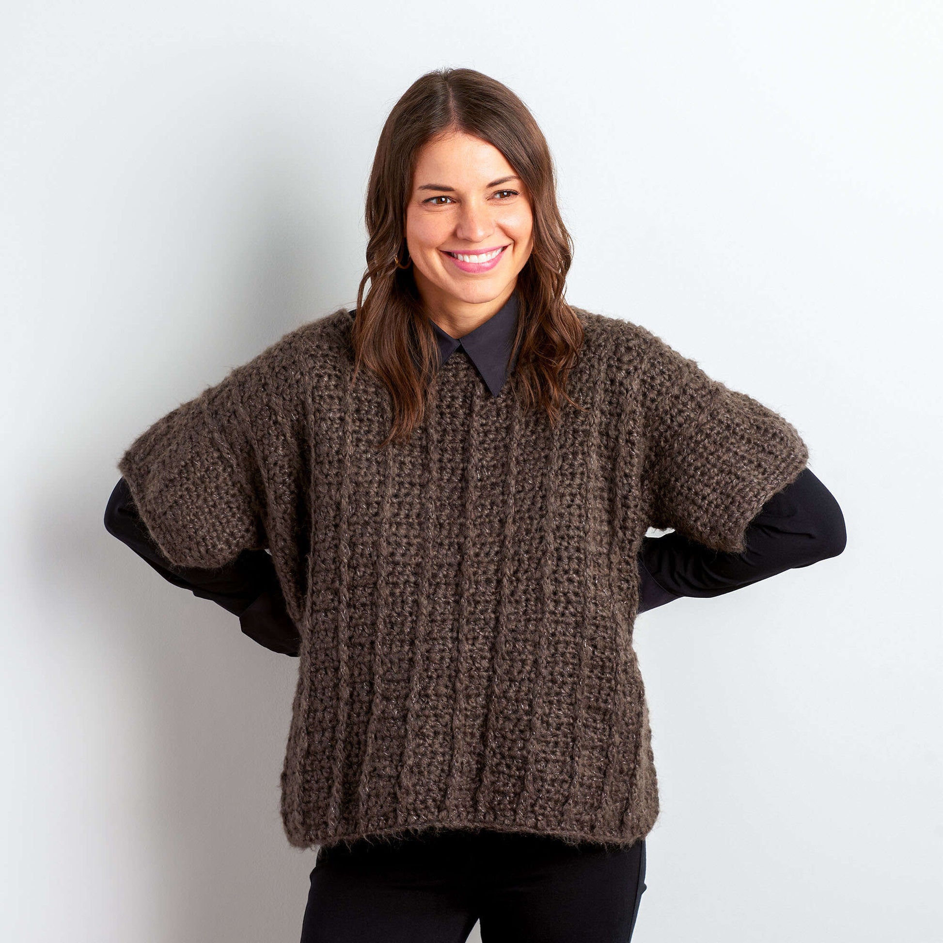 Free Easy Bernat Vertical Ridges Top Crochet Pattern | Yarnspirations