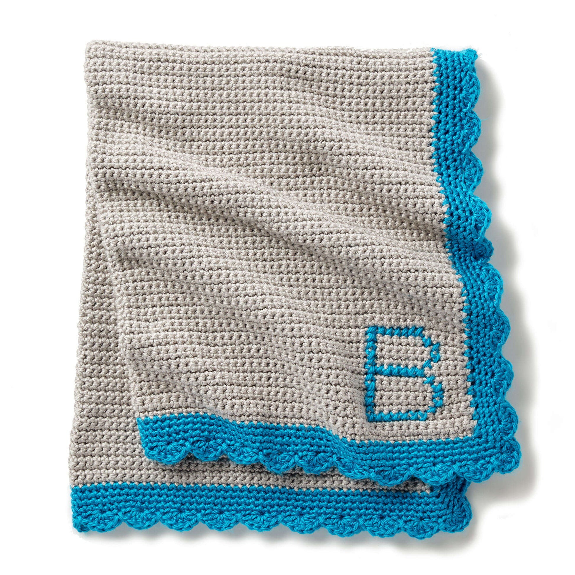 Free Easy Bernat Monogram Baby Blanket Crochet Pattern | Yarnspirations