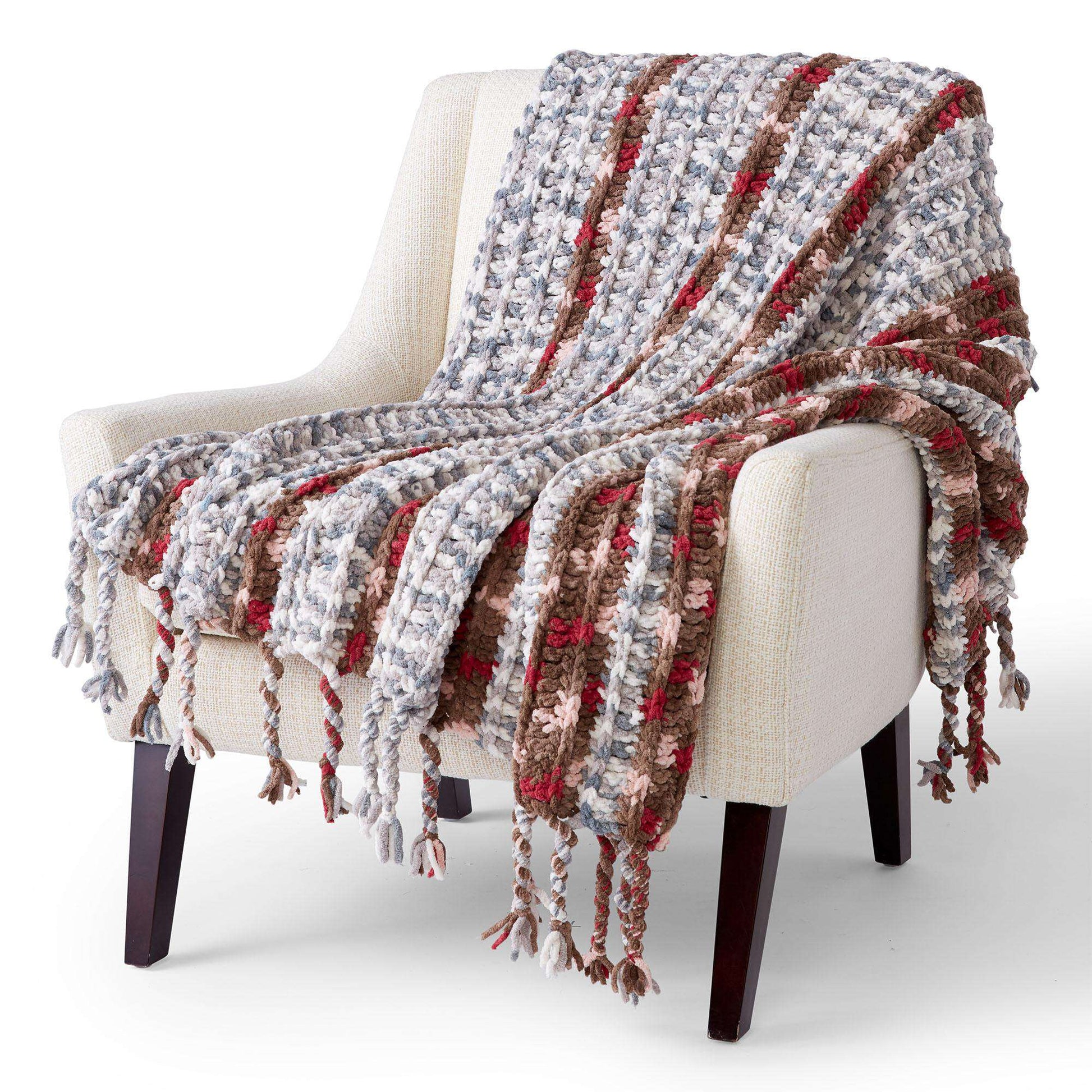 Bernat Vertical Stripes Crochet Blanket | Yarnspirations