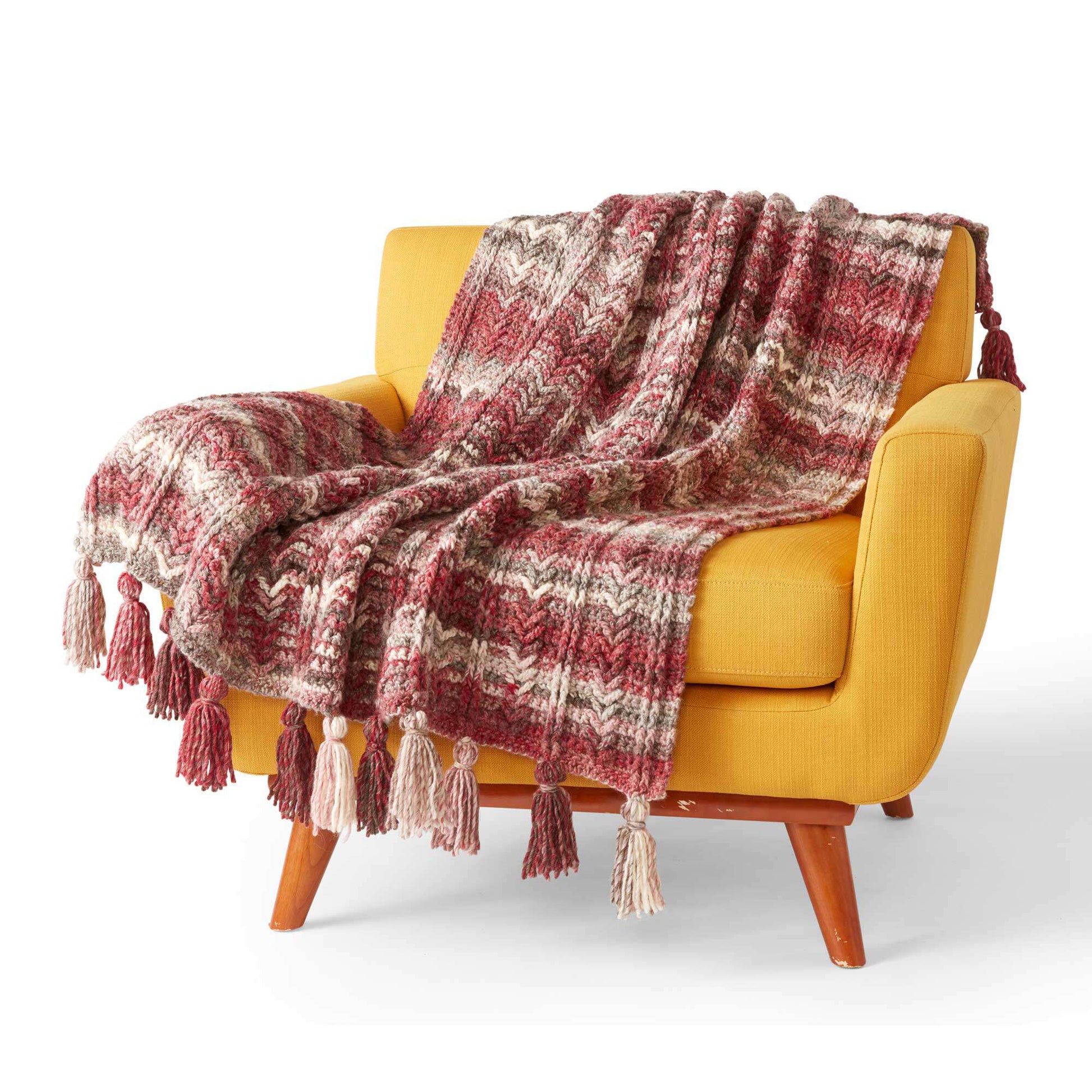 Free Easy Bernat Rustic Textures Blanket Crochet Pattern | Yarnspirations