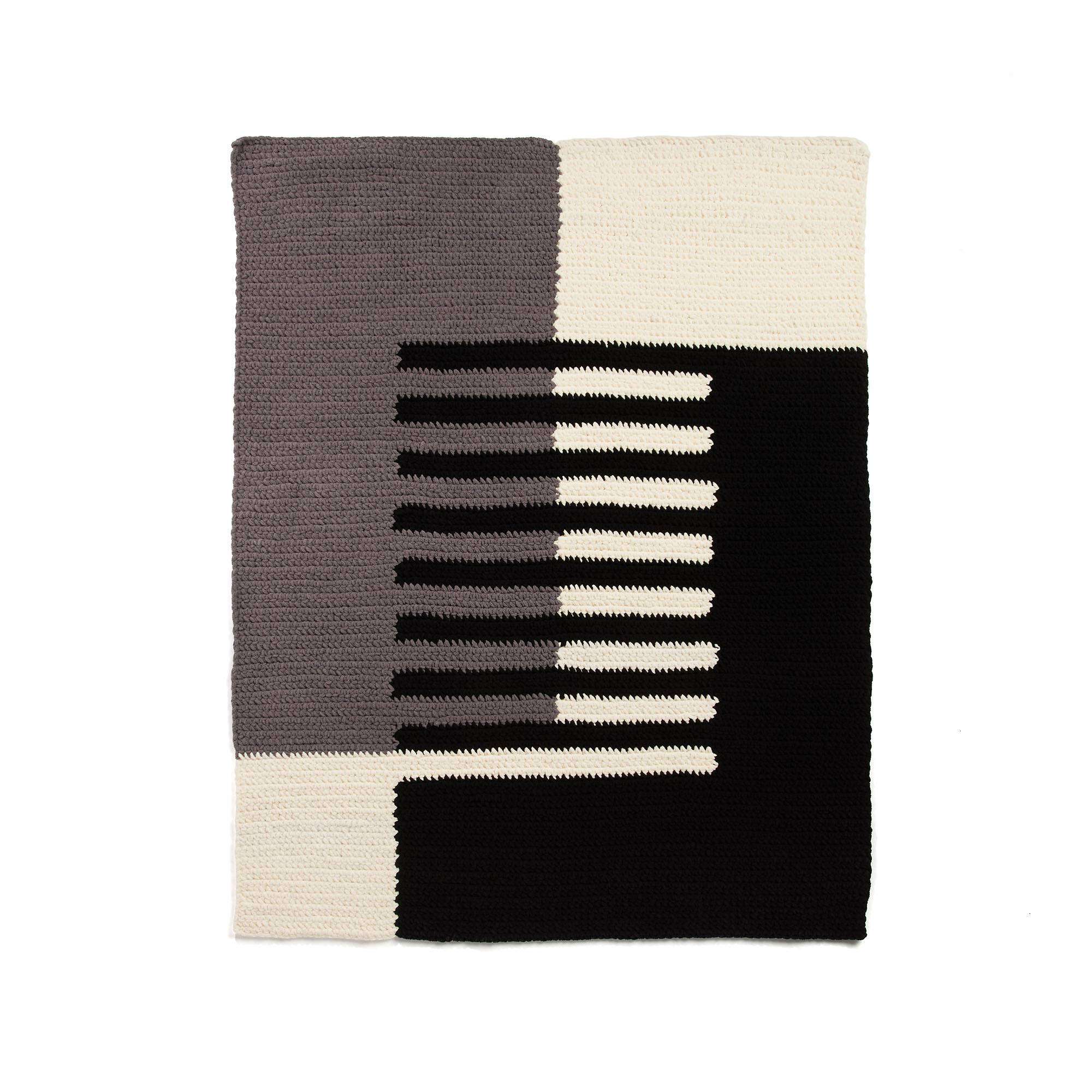 Free Easy Bernat Modern Geometry Blanket Crochet Pattern | Yarnspirations