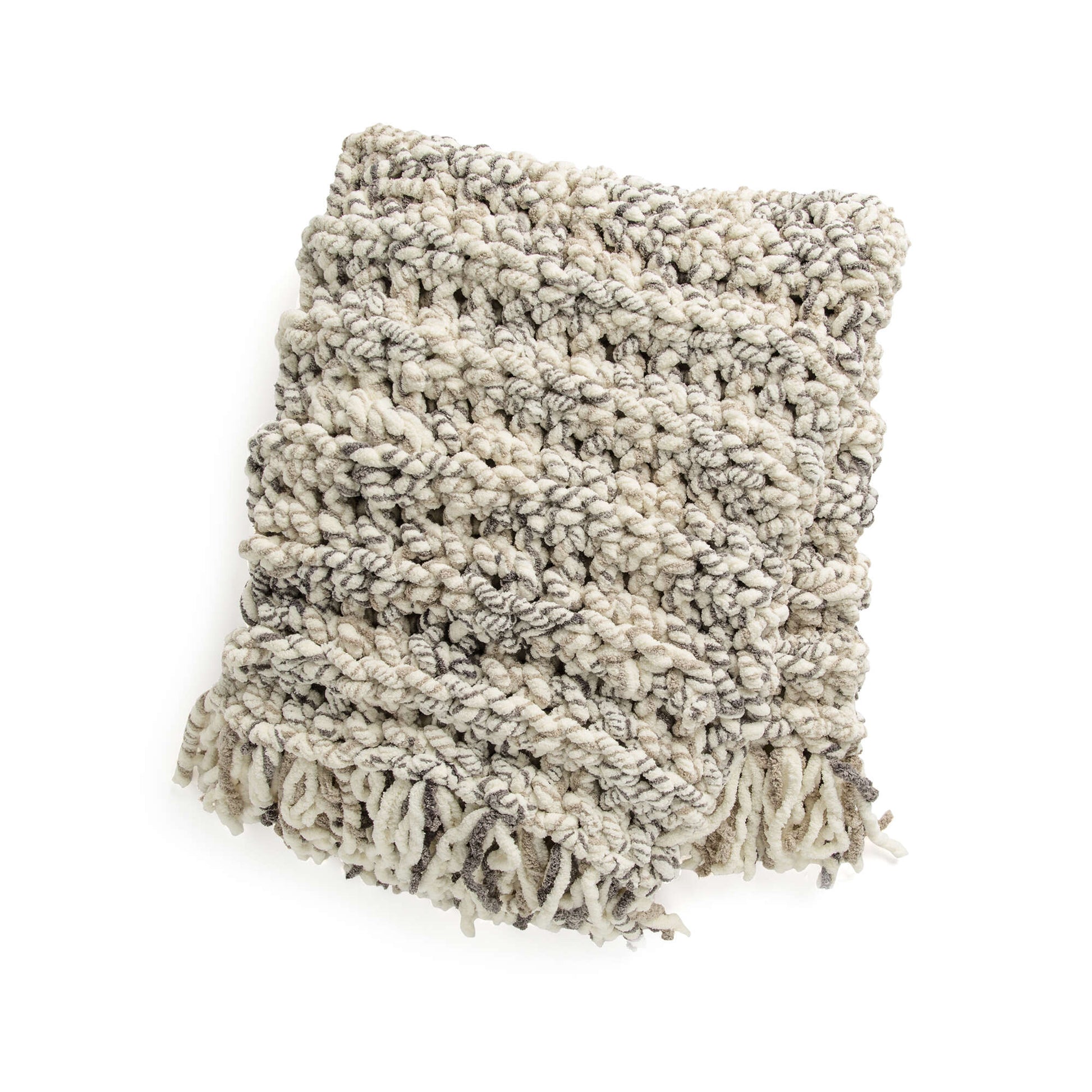 Free Beginner Bernat Fringed Throw Crochet Pattern | Yarnspirations