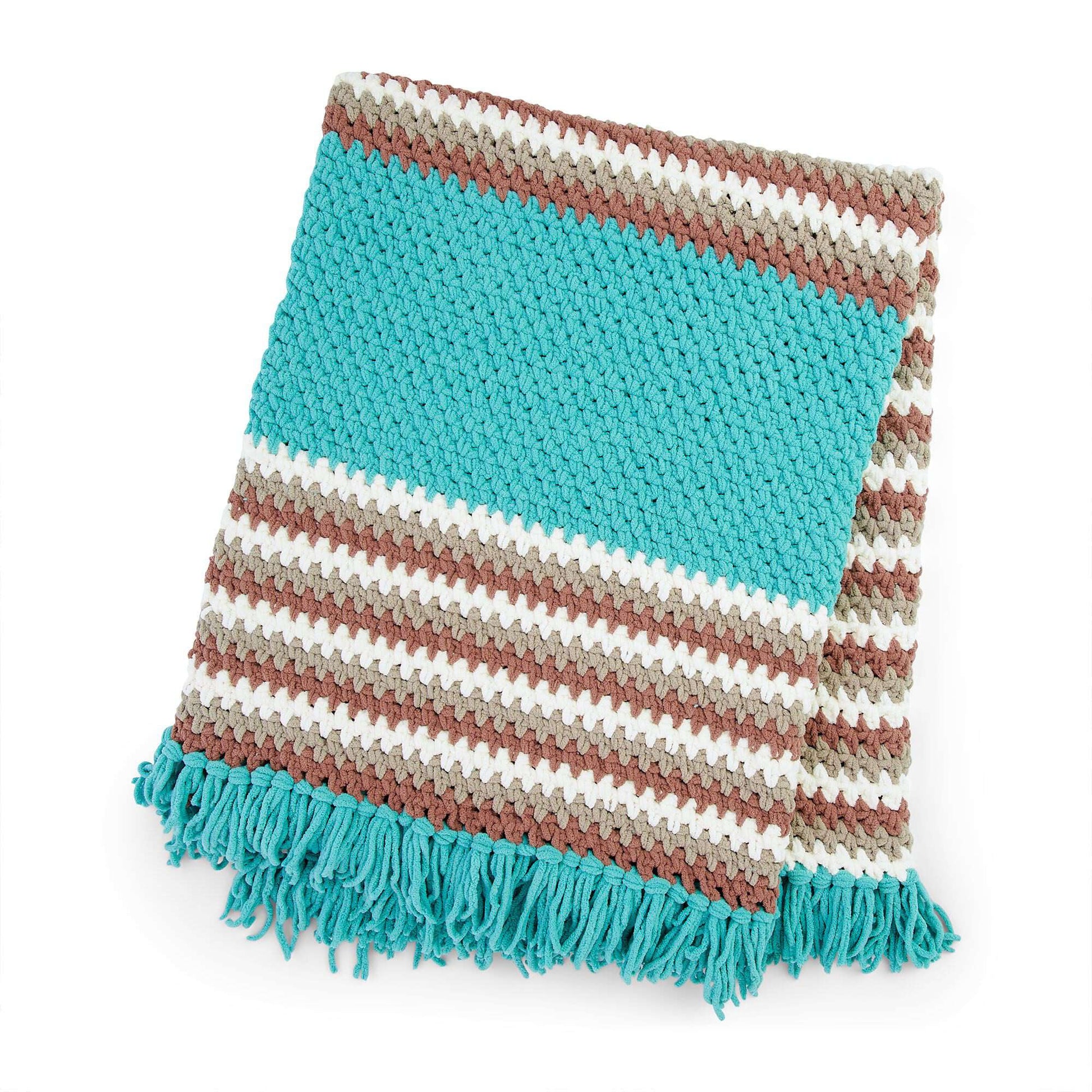 Bernat Color Block Stripes Crochet Blanket | Yarnspirations
