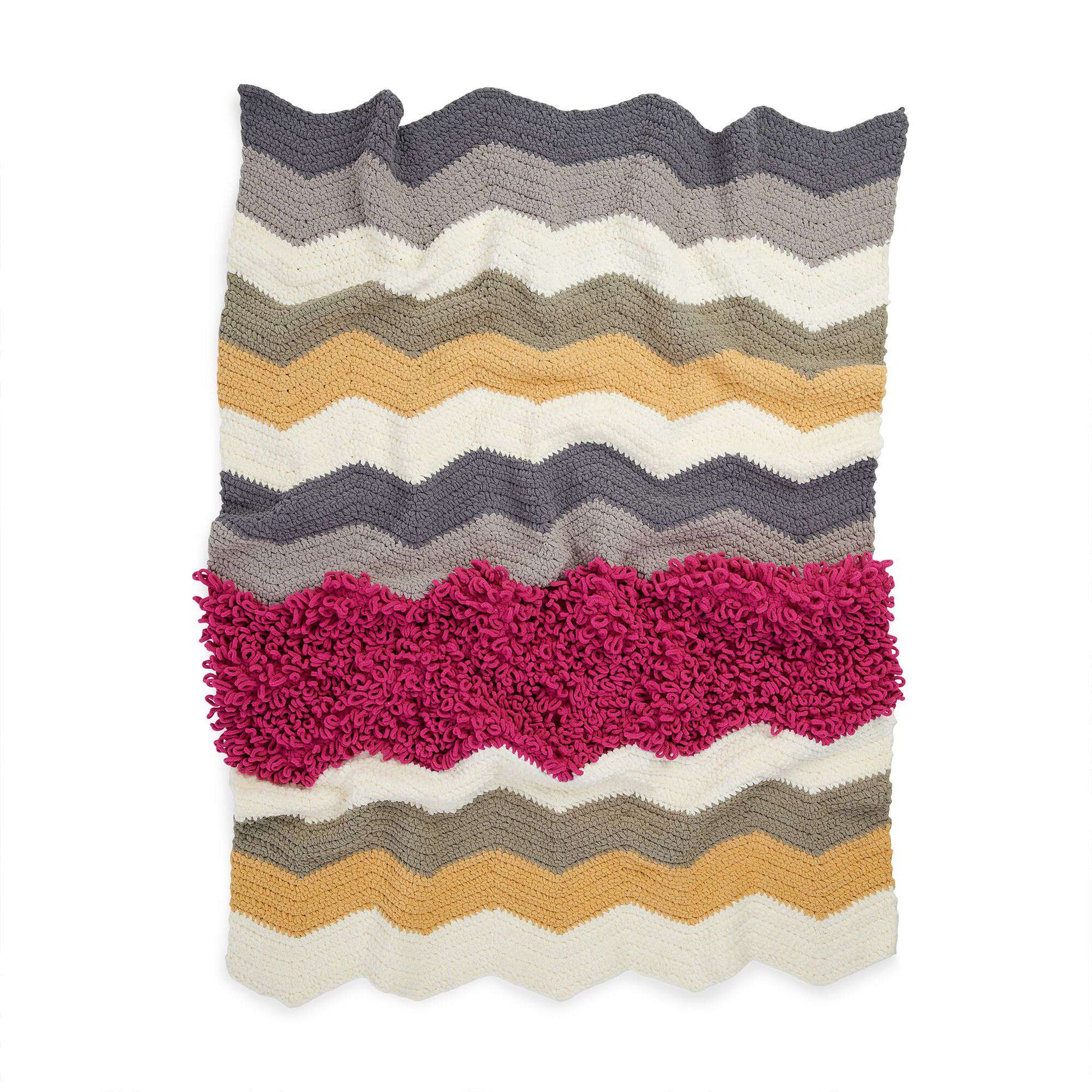Bernat Outstanding Chevron Stripe Crochet Blanket | Yarnspirations