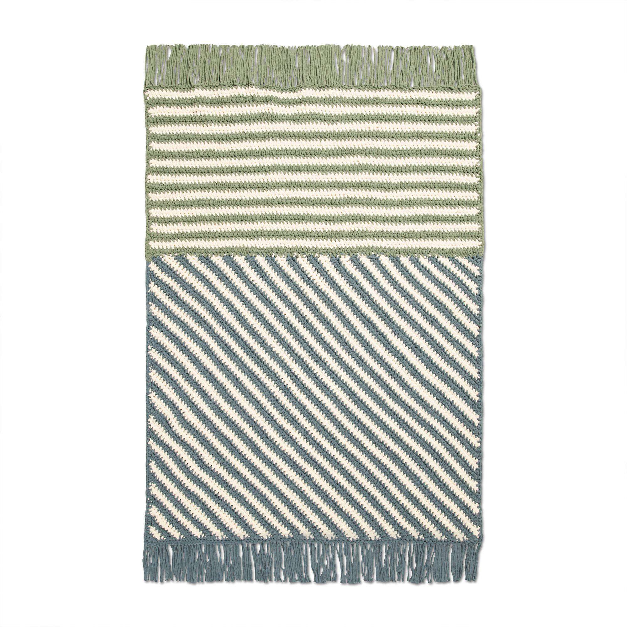 Free Easy Bernat Geometric Intersection Striped Blanket Crochet Pattern ...