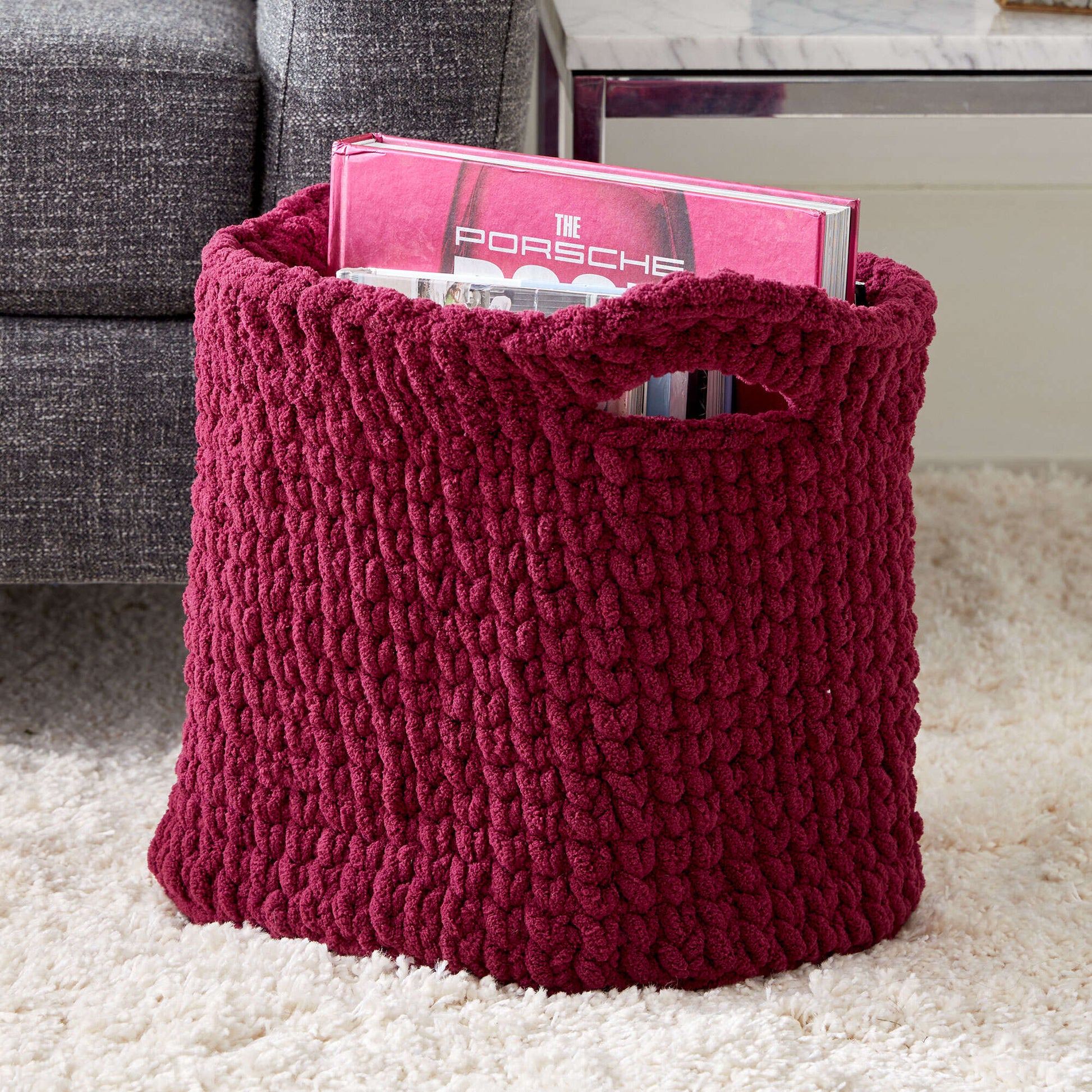 Bernat Shadow Stitch Crochet Basket | Yarnspirations