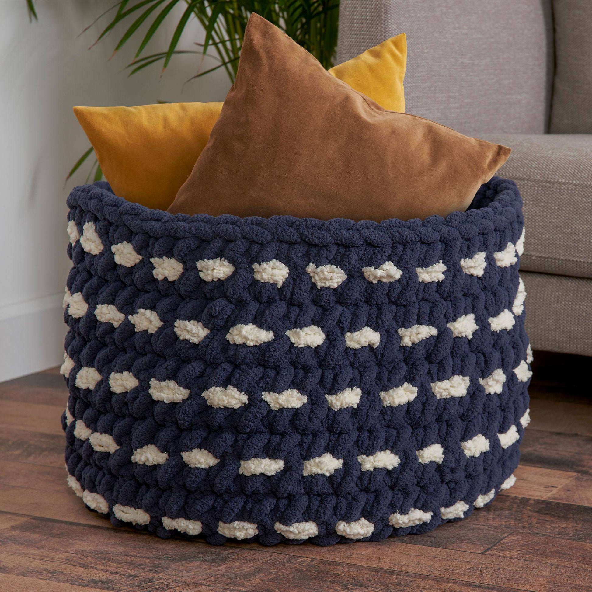 Bernat Fluffy Puffs Crochet Basket | Yarnspirations