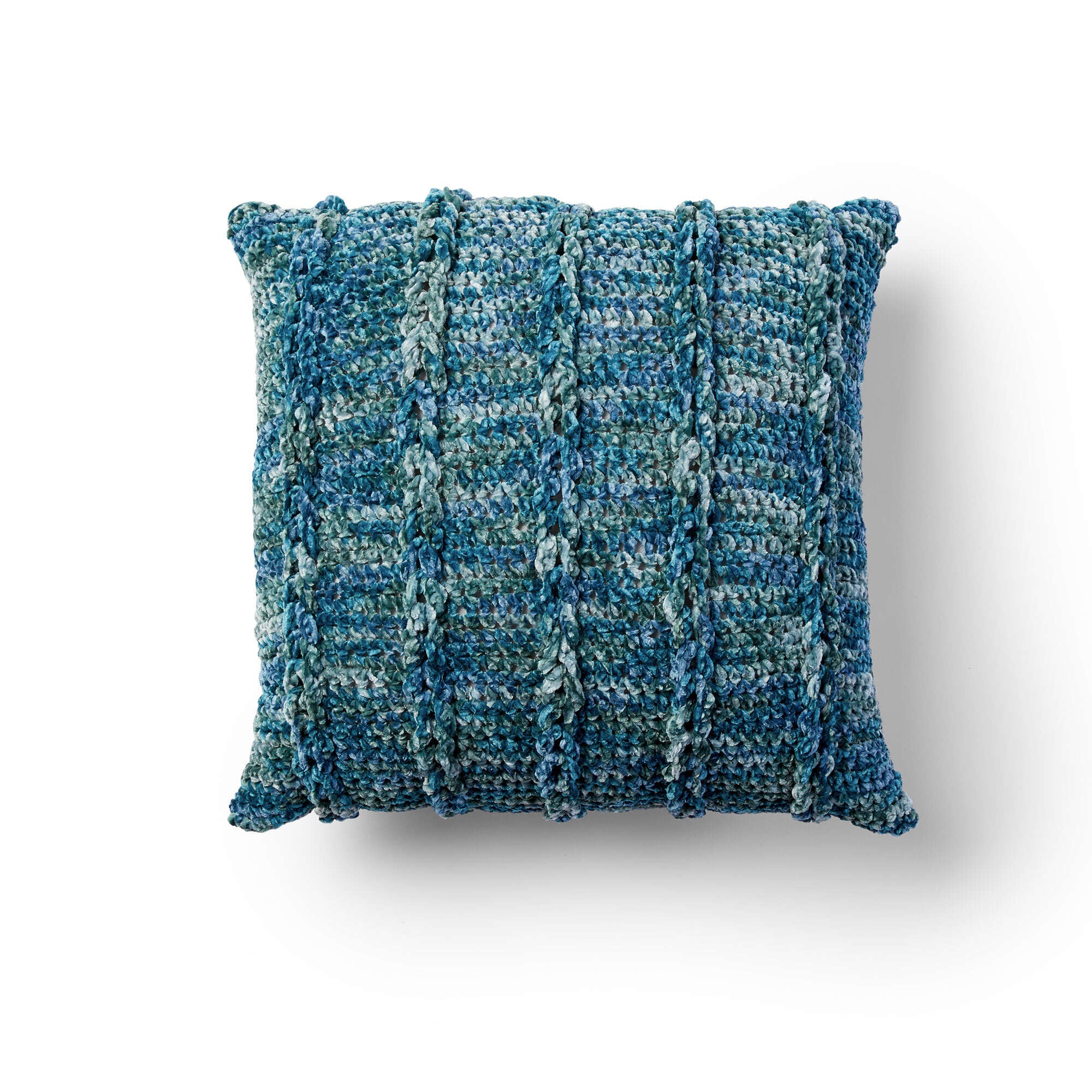 Free Easy Bernat Braidy Bunch Pillow Crochet Pattern | Yarnspirations