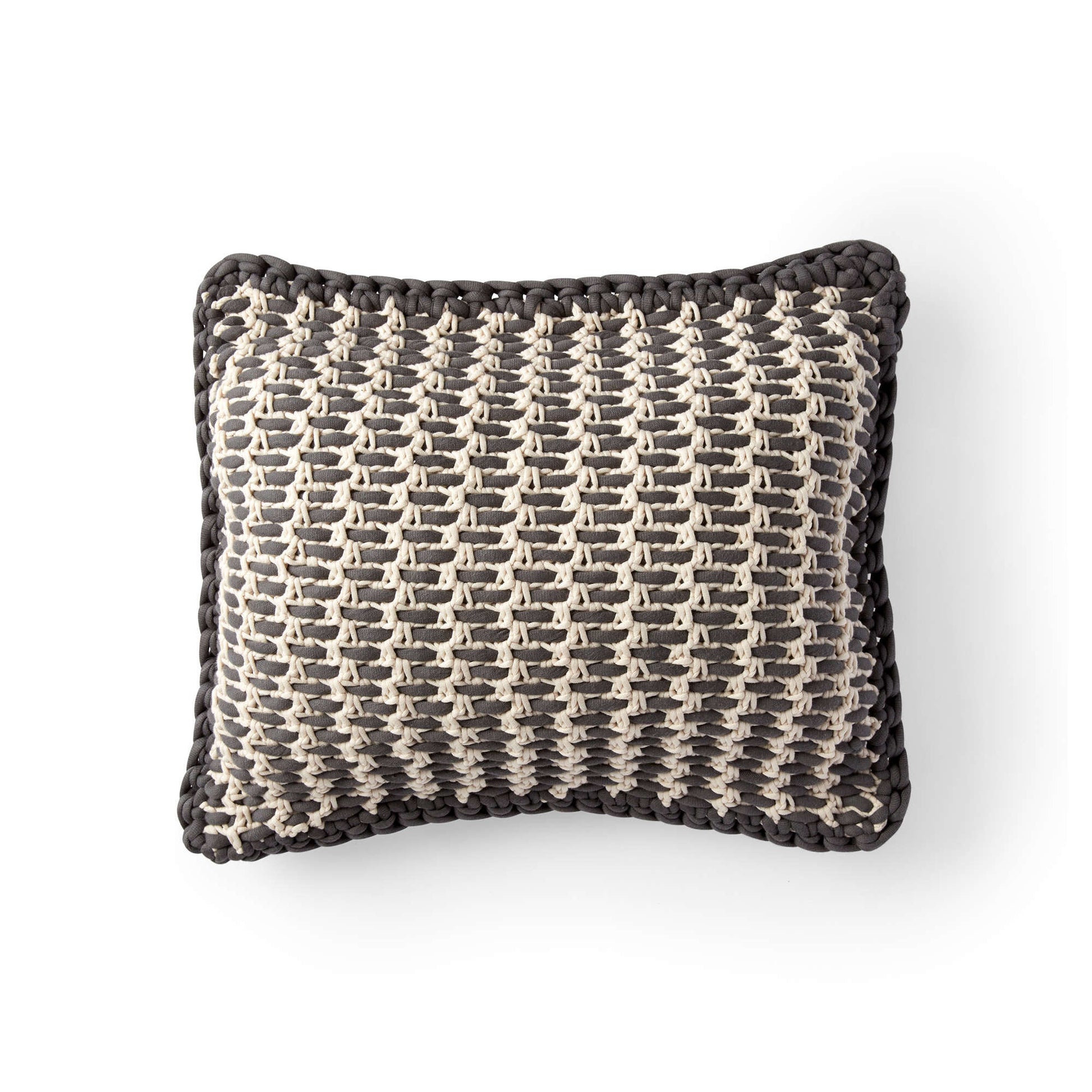 Free Easy Bernat Woven Look Pillow Crochet Pattern | Yarnspirations