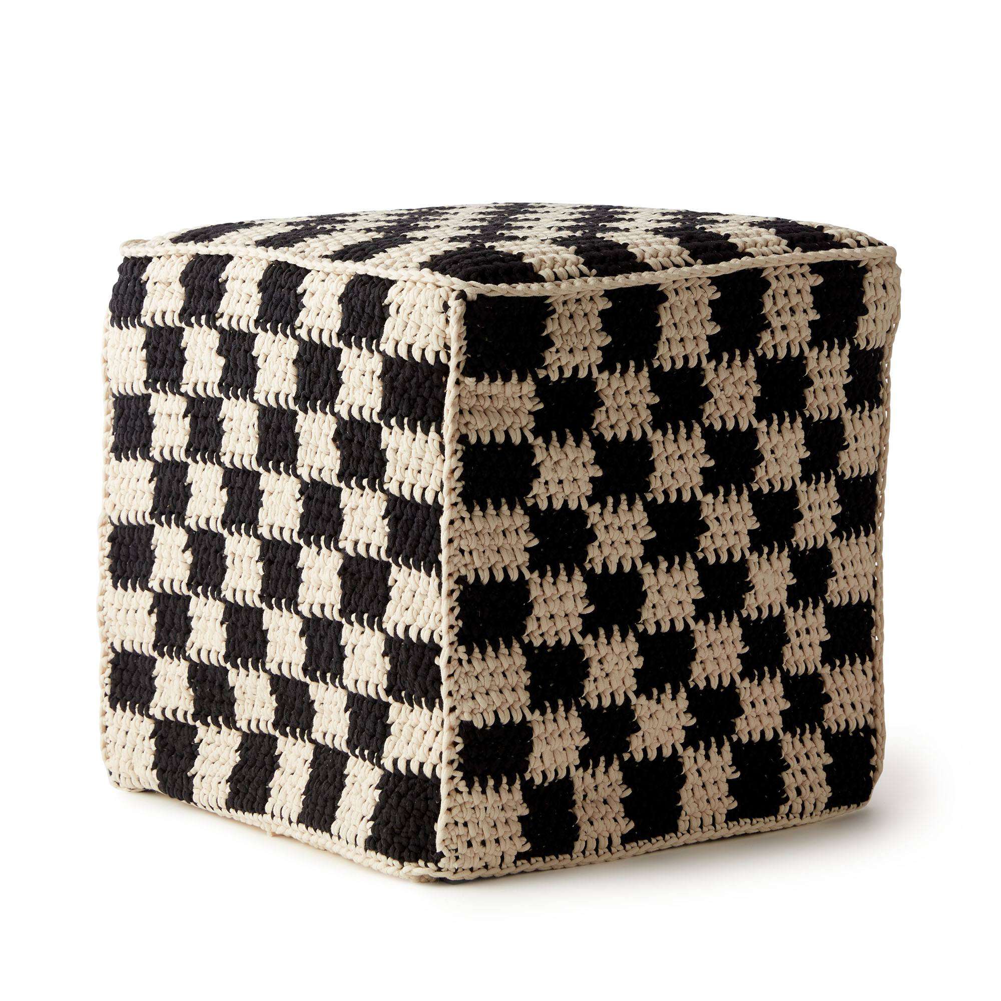 Free Easy Bernat King Me! Footstool Crochet Pattern | Yarnspirations