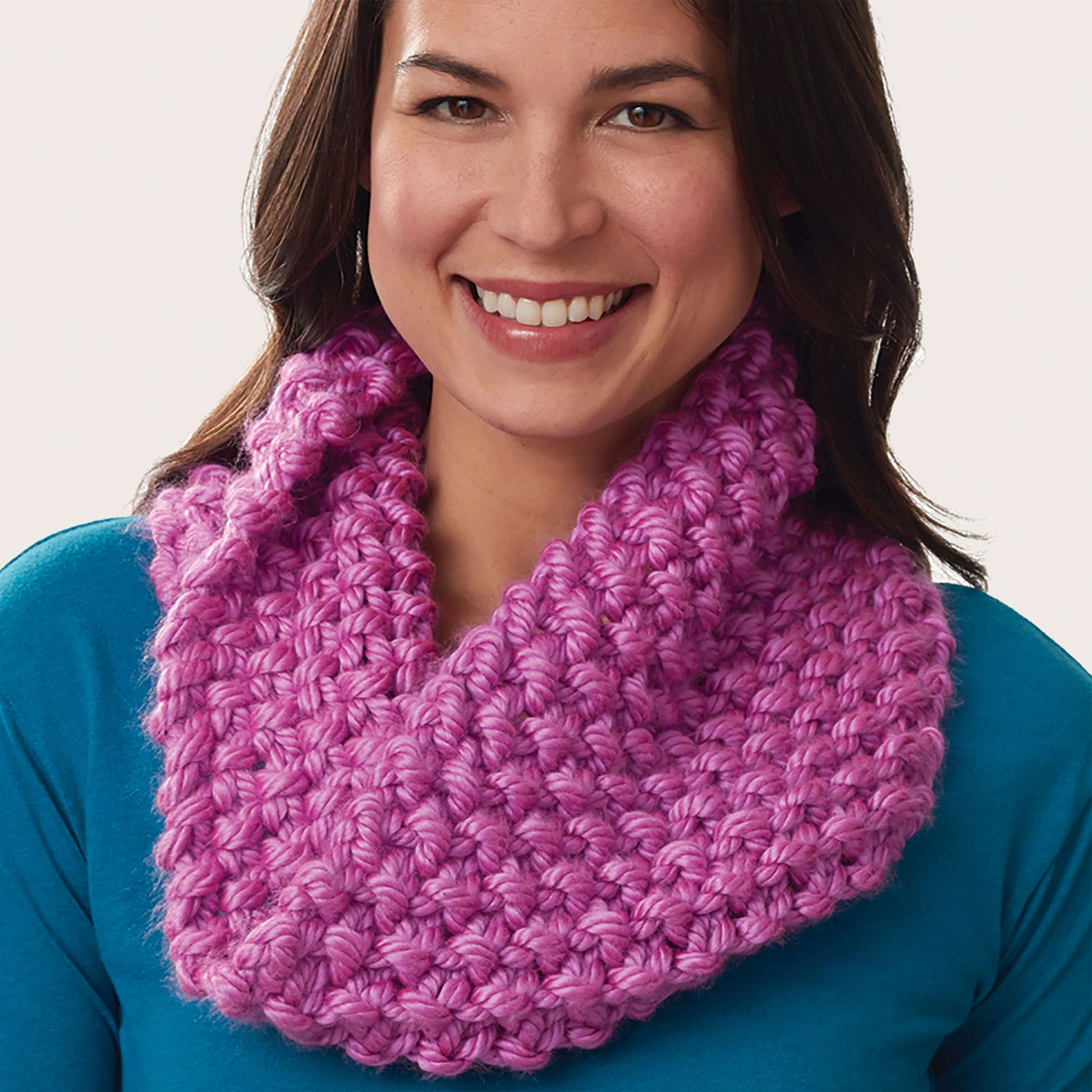 Free Beginner Bernat Super Size Seed Stitch Cowl Knitting Pattern ...