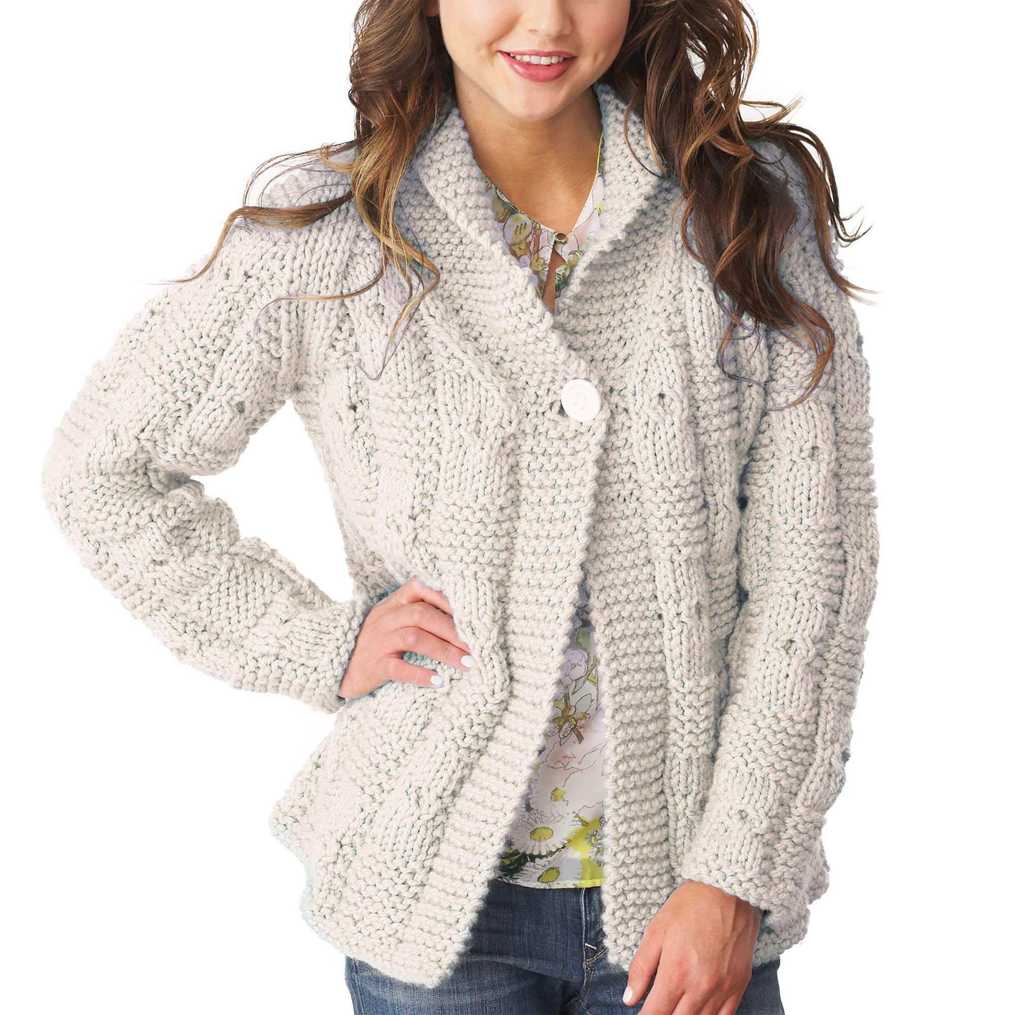 Free Bernat Textured Checks Knitting Pattern | Yarnspirations