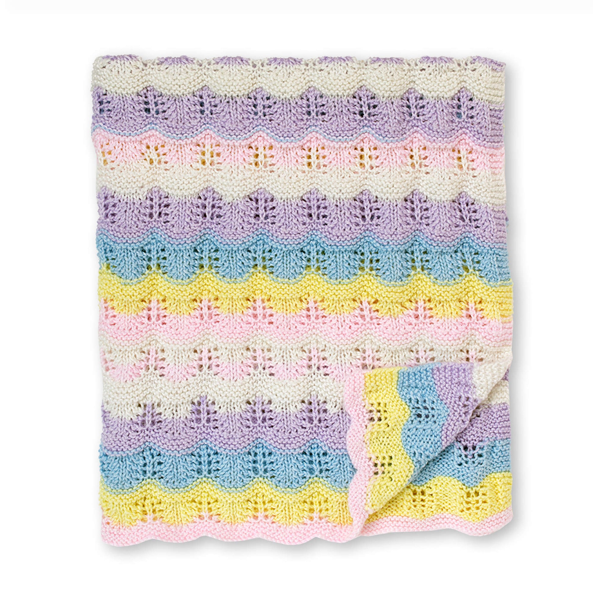 Free Easy Bernat Baby Ripples Blanket Knitting Pattern | Yarnspirations