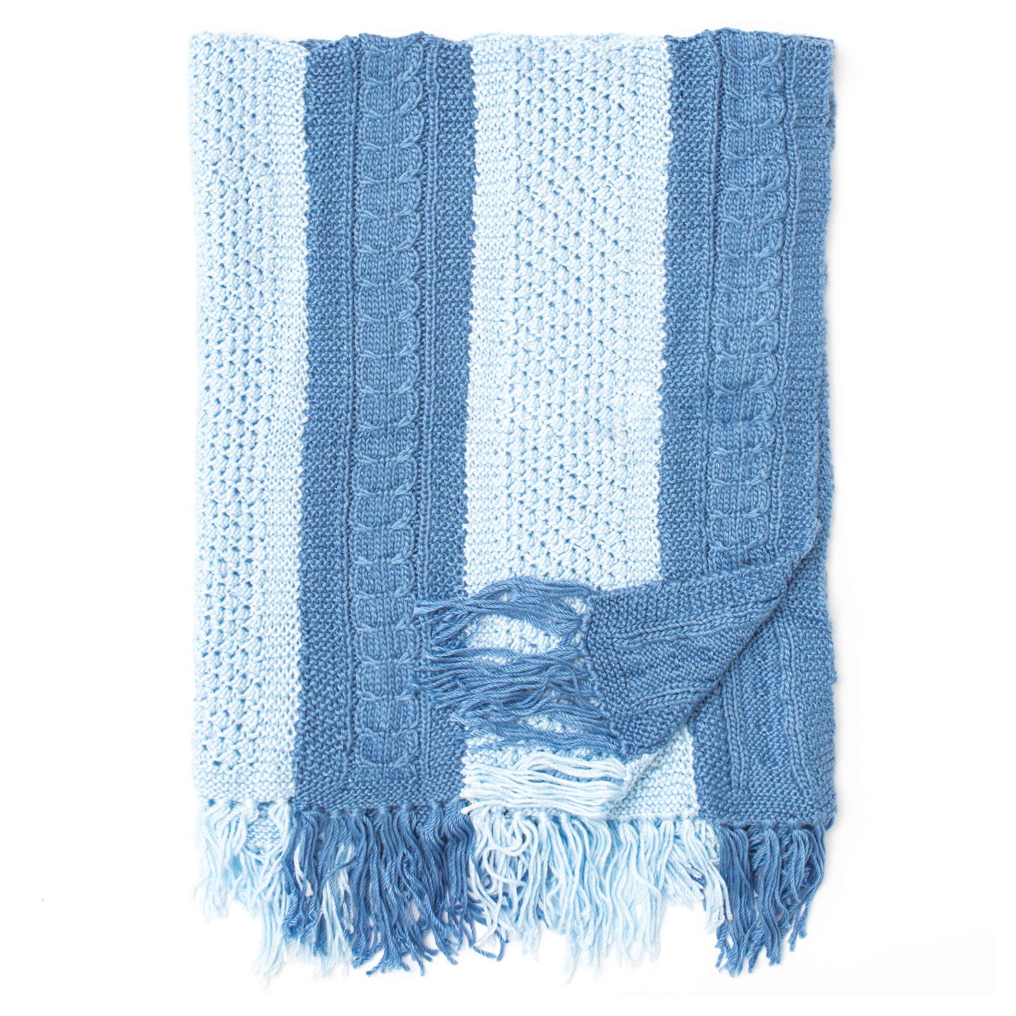Free Bernat Shades Of Blue Knit Blanket Pattern | Yarnspirations