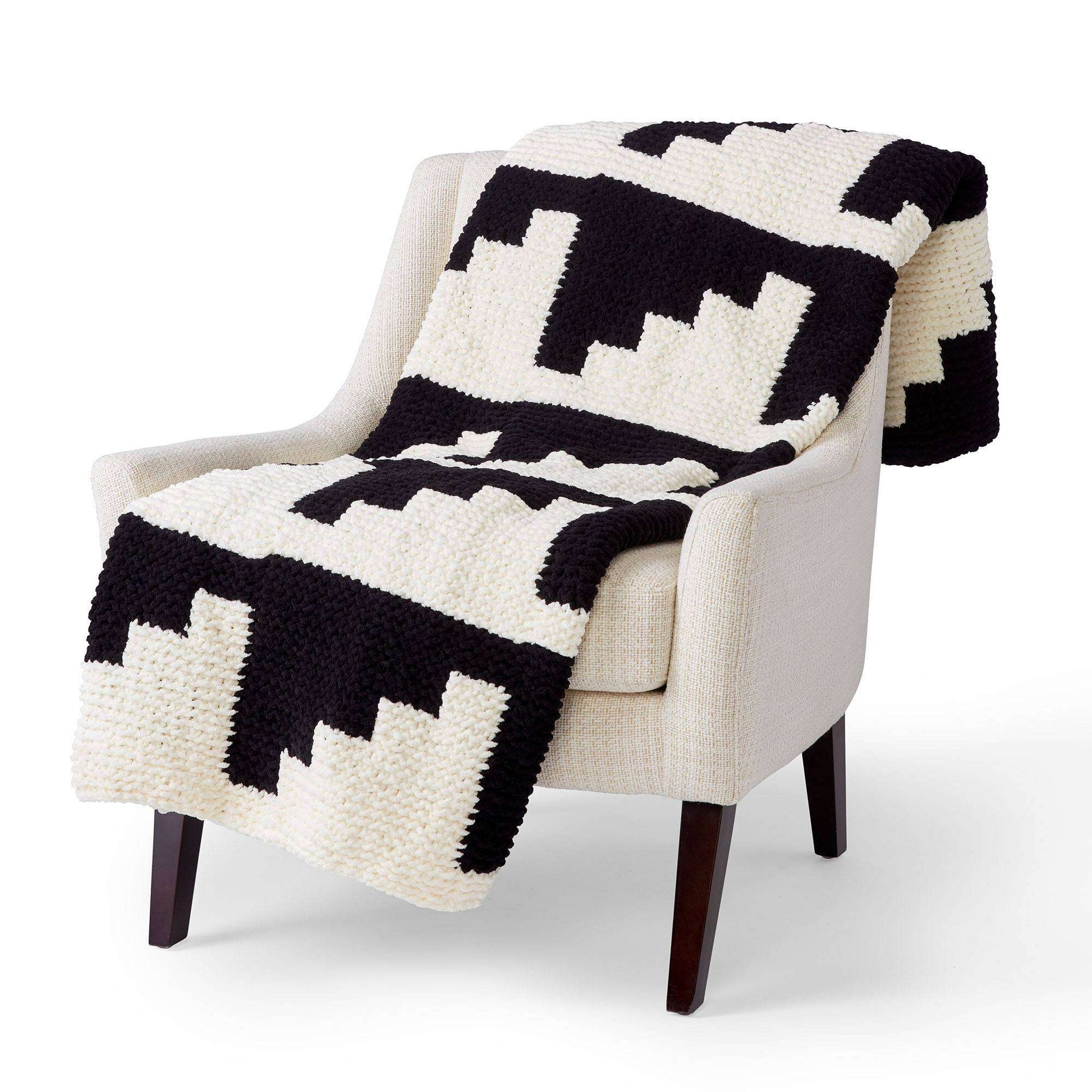 Bernat Geometric Knit Blanket | Yarnspirations